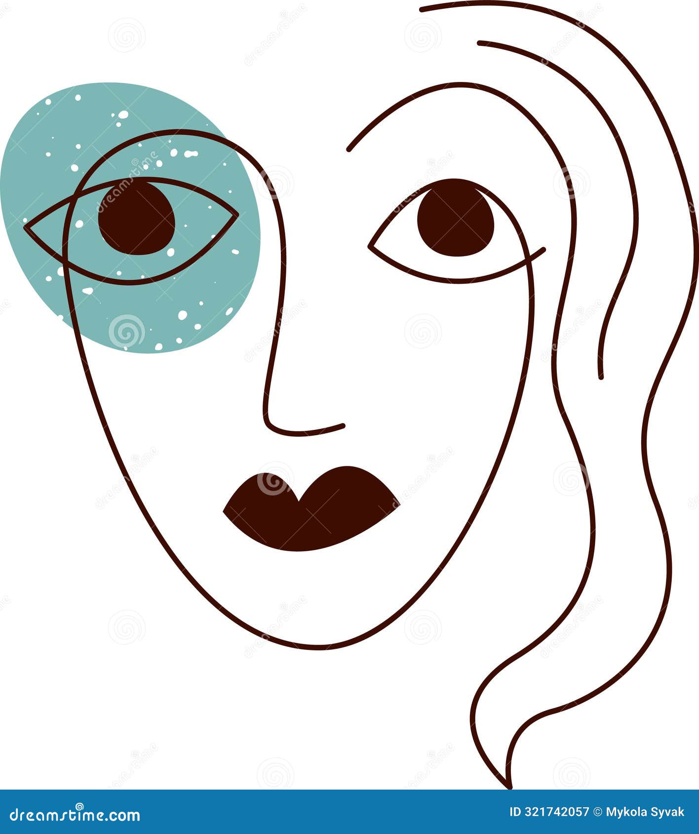 Woman Abstract Face Portrait Doodle Stock Vector - Illustration of ...