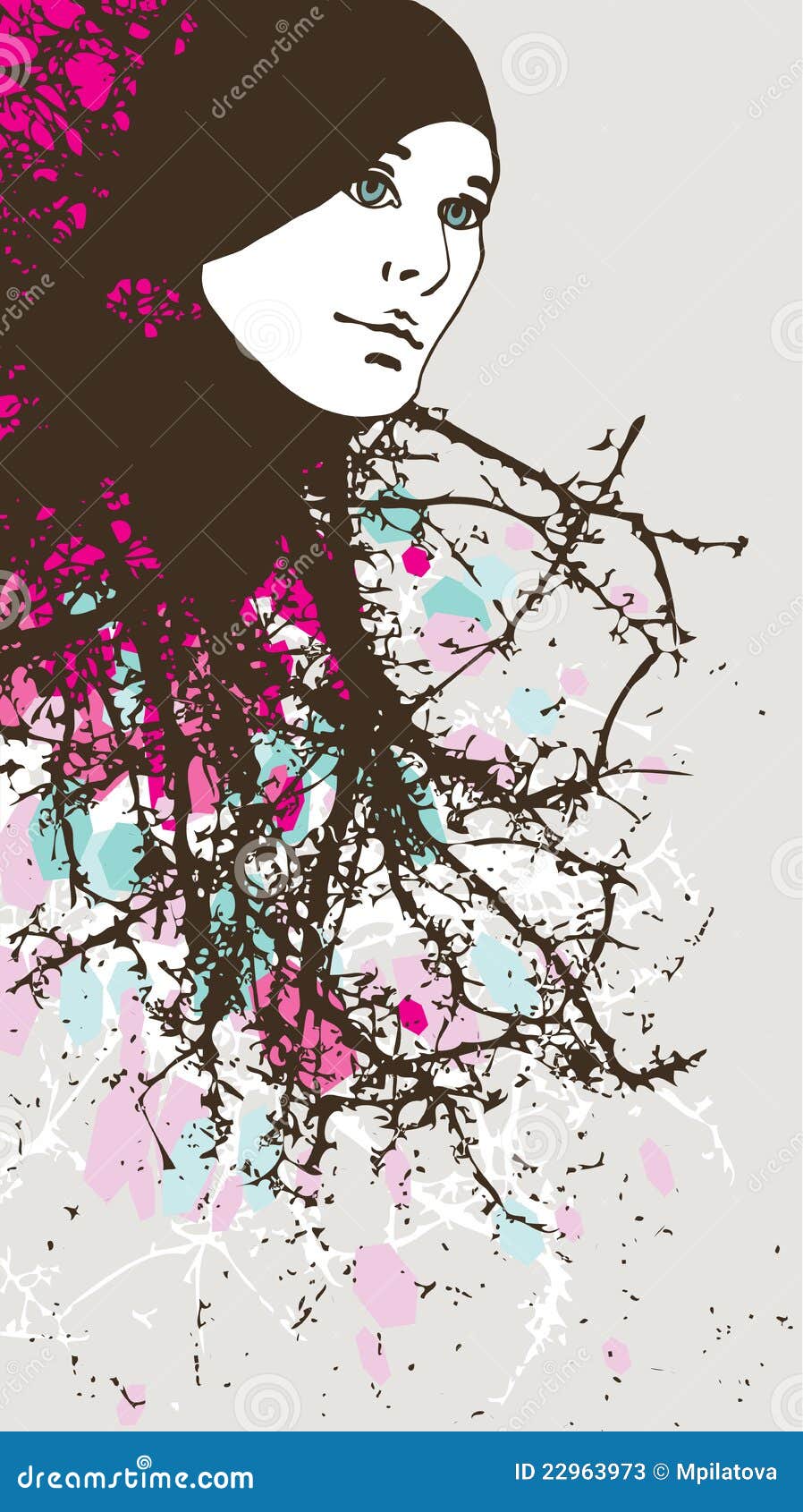 Woman with abstract hair stock vector. Illustration of modern - 22963973