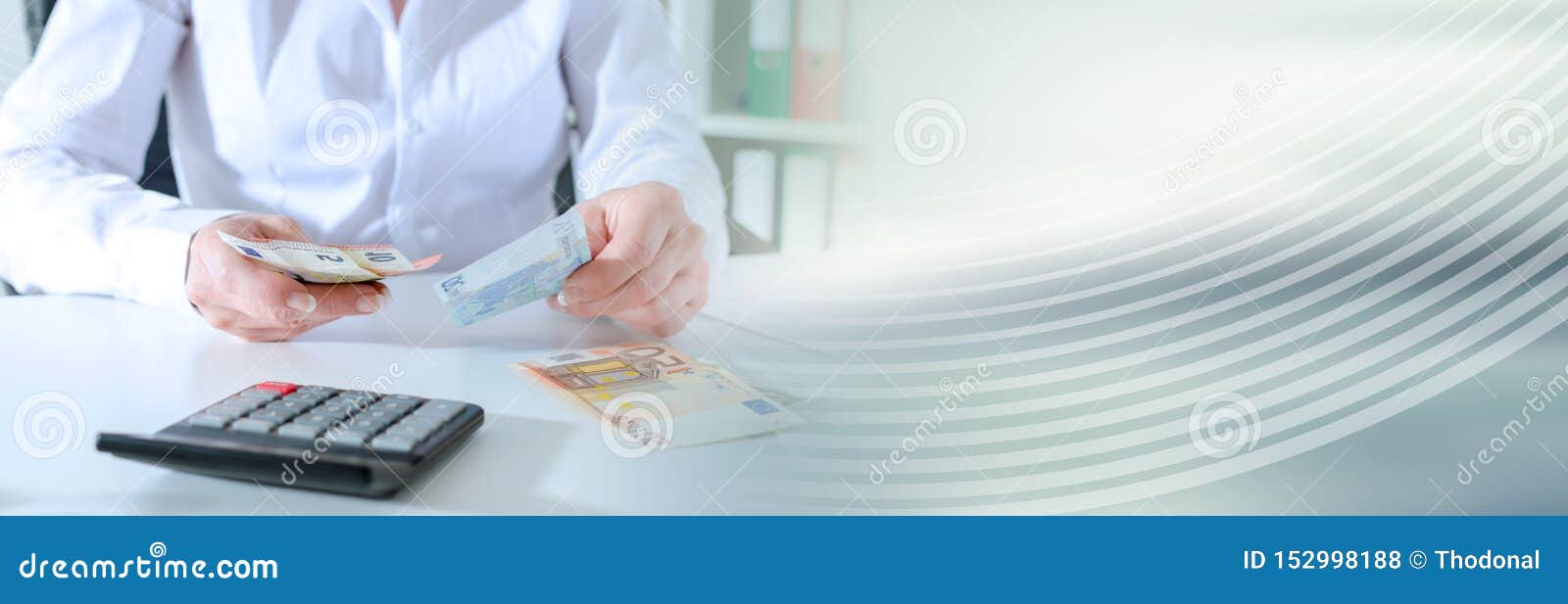 Woman Accountant; Panoramic Banner Stock Photo - Image of bookkeeper ...