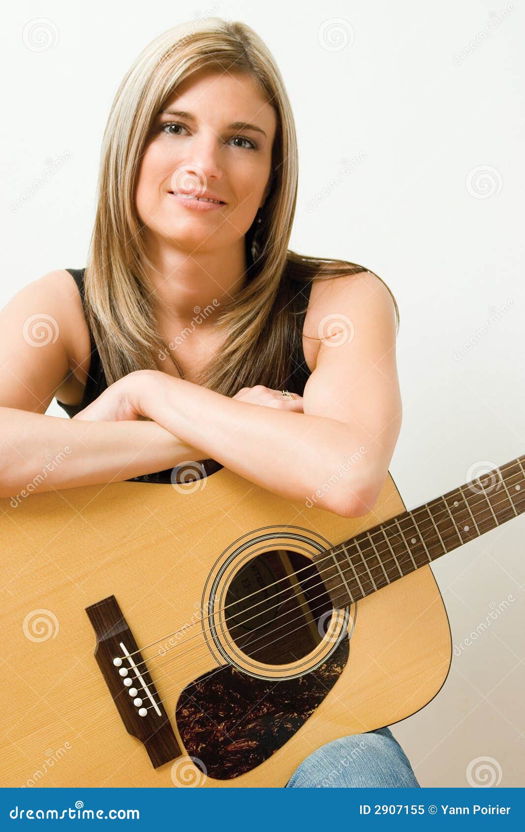 Woman with Accoustic Guitar Stock Image - Image of musician, wood: 2907155
