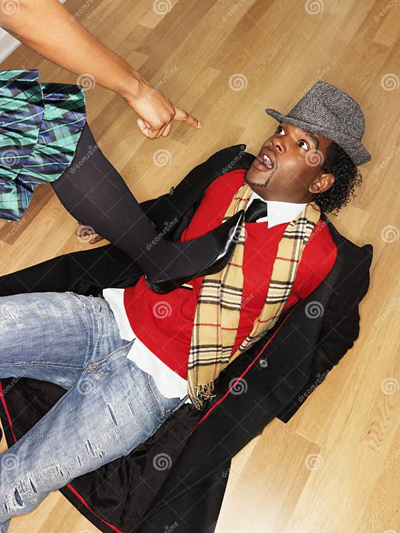 Woman accusing man stock photo. Image of african, floor - 4416942