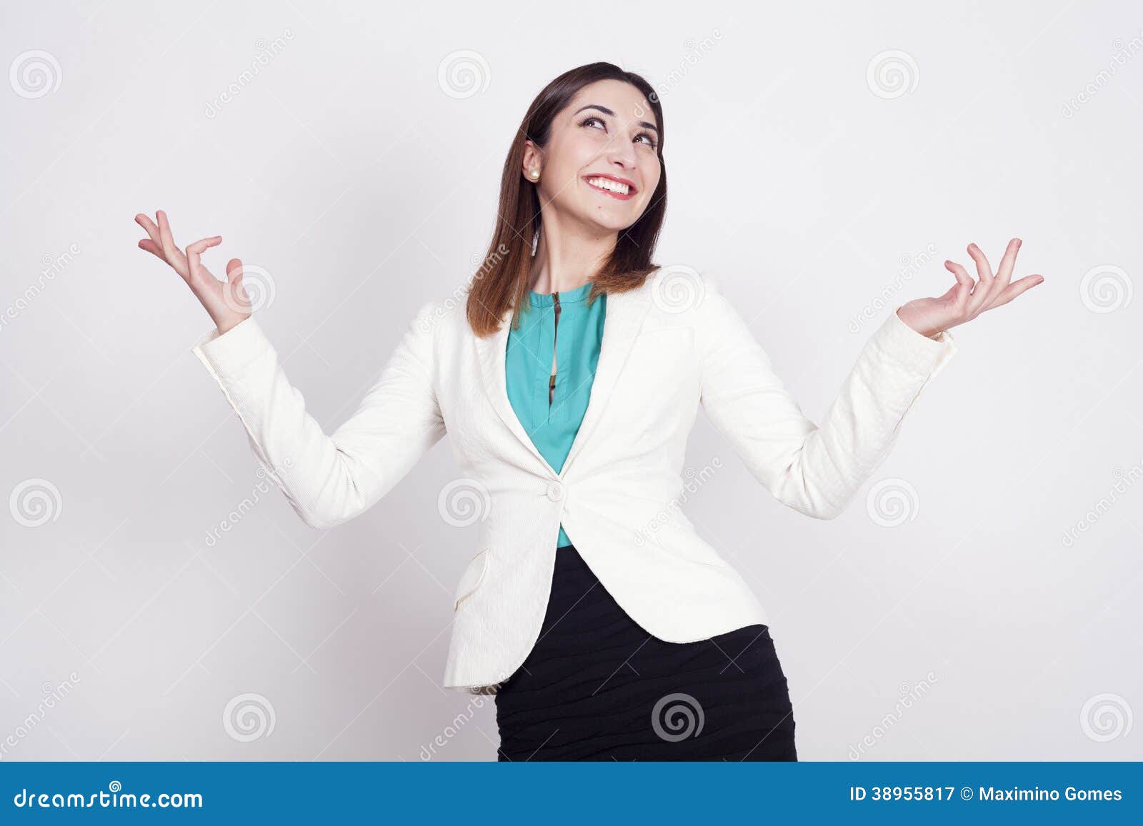 Woman with Active Expressions Smiling Stock Image - Image of beautiful ...