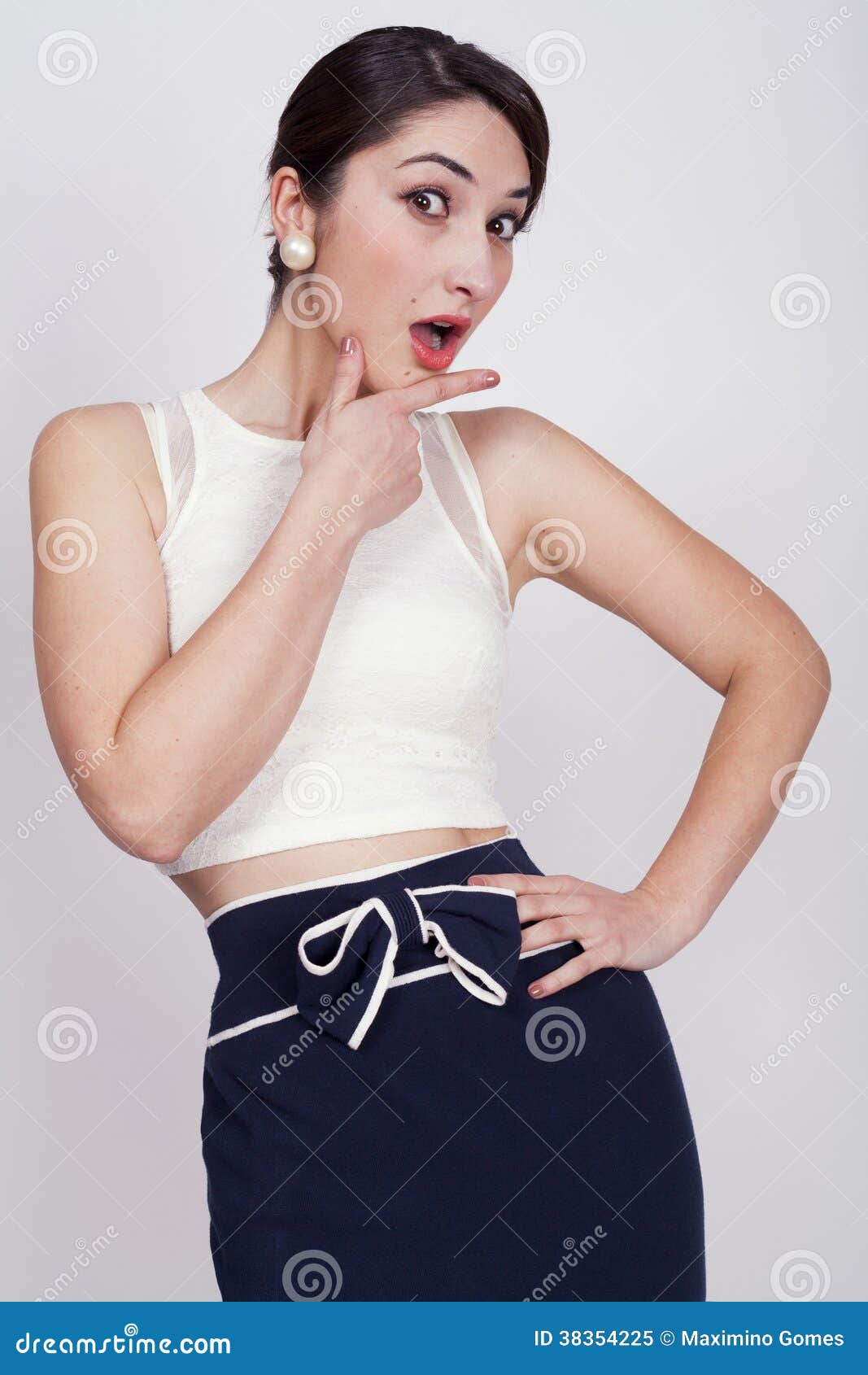 Woman with Active Expressions Stock Image - Image of casual, person ...
