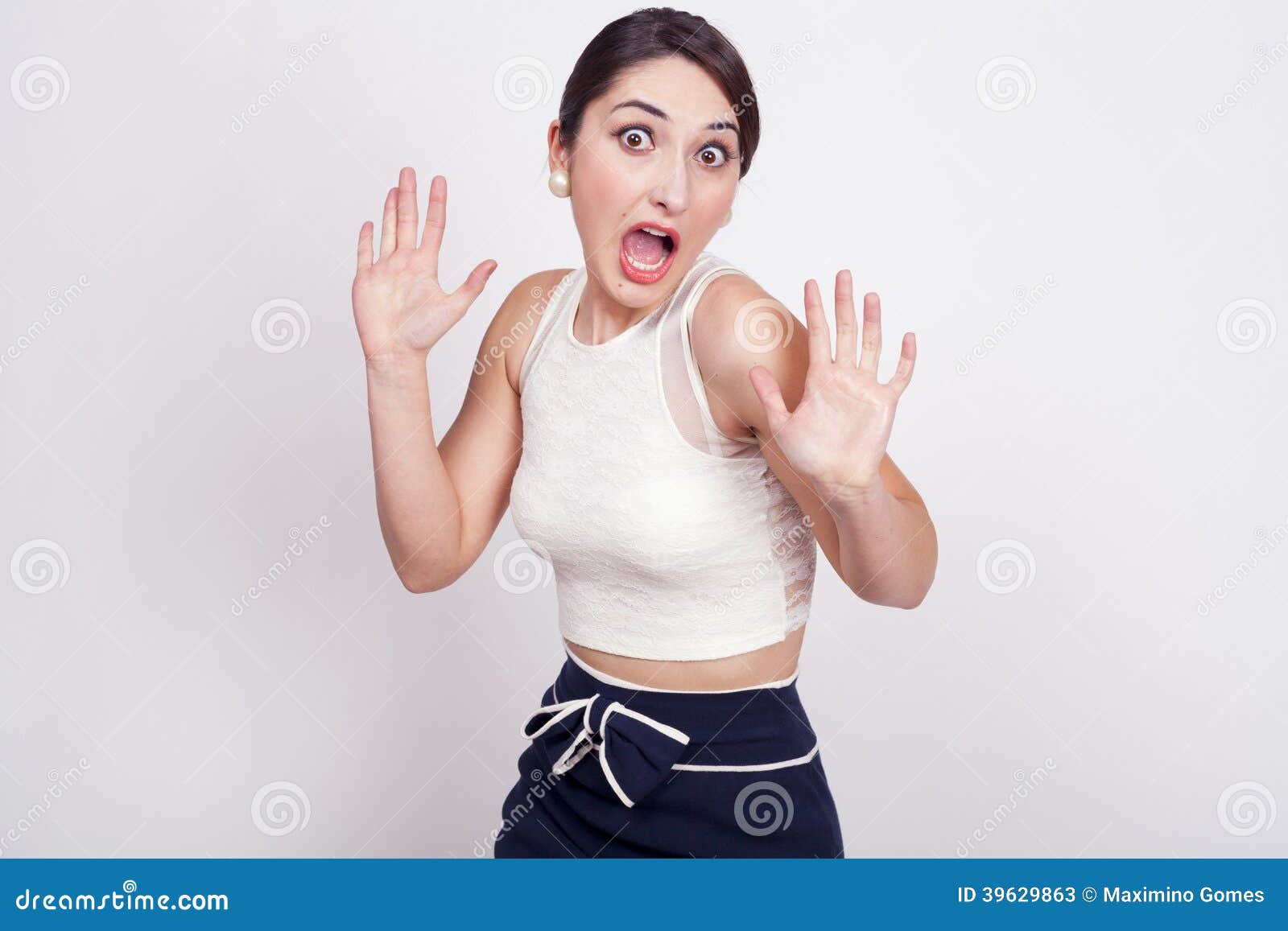 Woman with Active Expressions Stock Image - Image of positive, looking ...