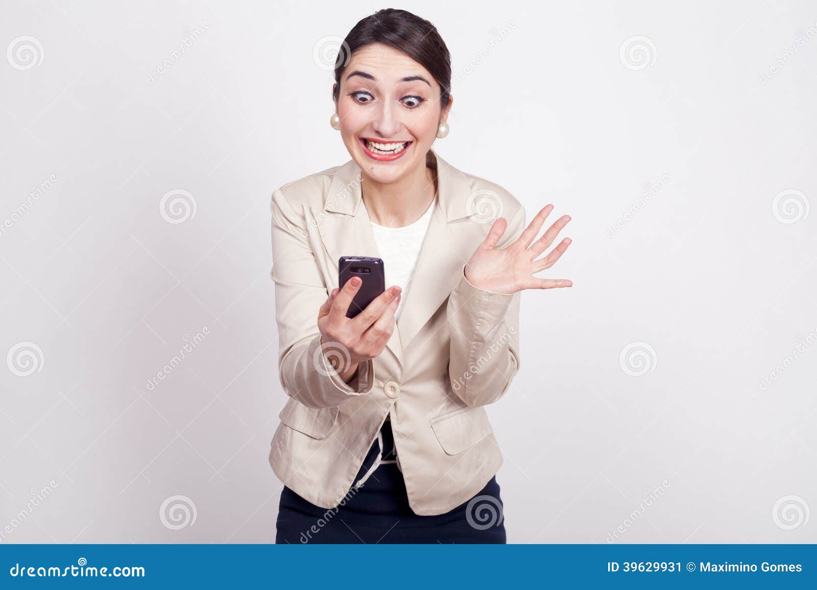 Woman with Active Expressions Stock Image - Image of friendly, casual ...