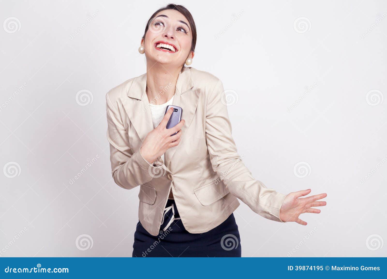 Woman with Active Expressions Stock Image - Image of corporate, people ...