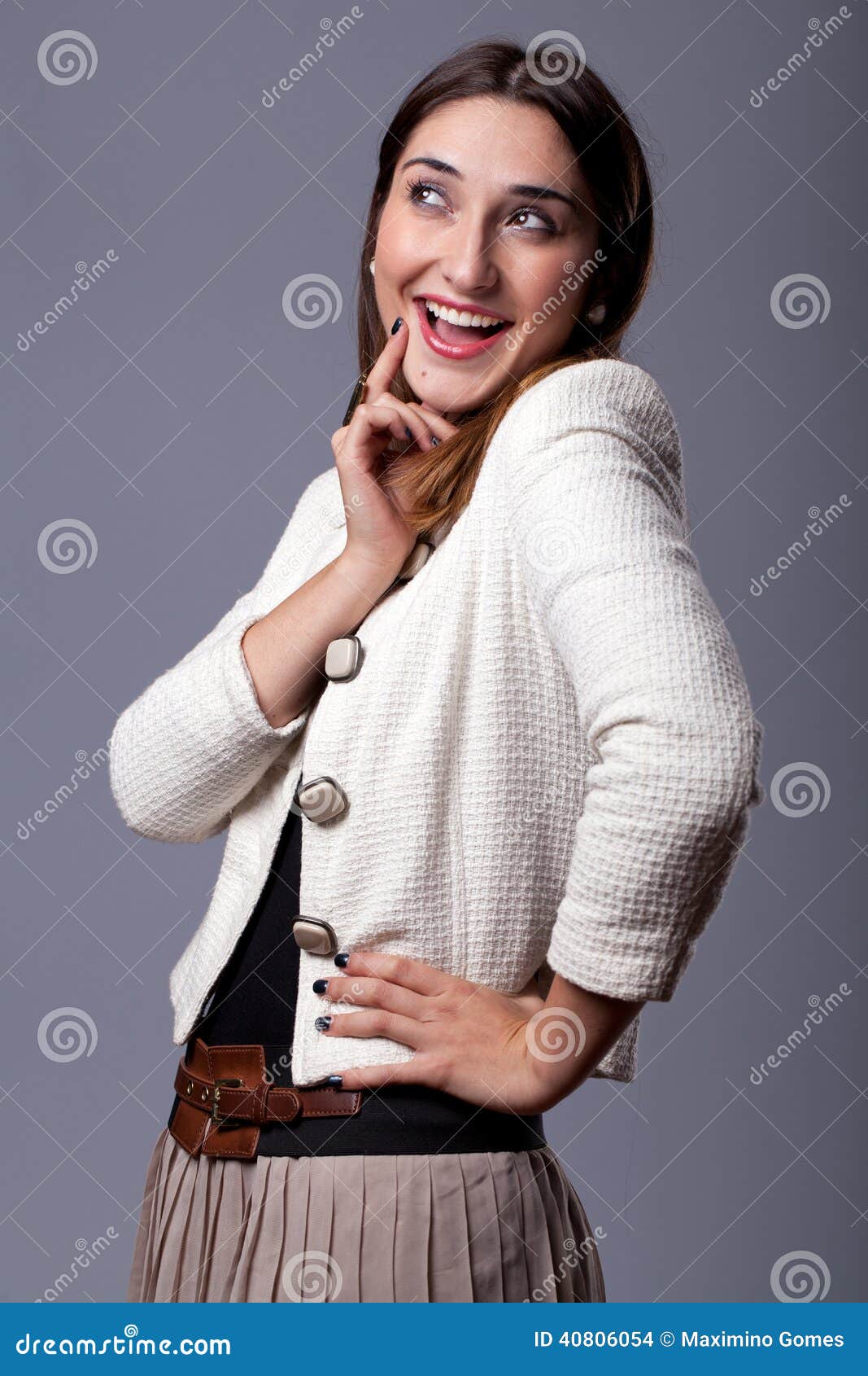 Woman with Active Expressions Stock Photo - Image of face ...