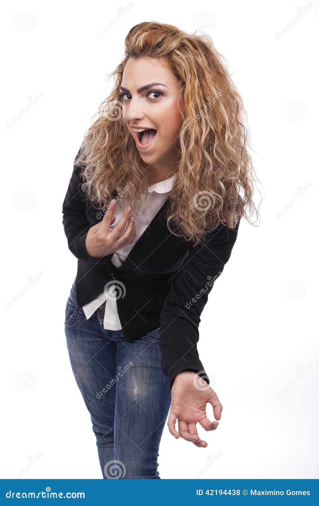 Woman with Active Expressions Stock Photo - Image of caucasian ...