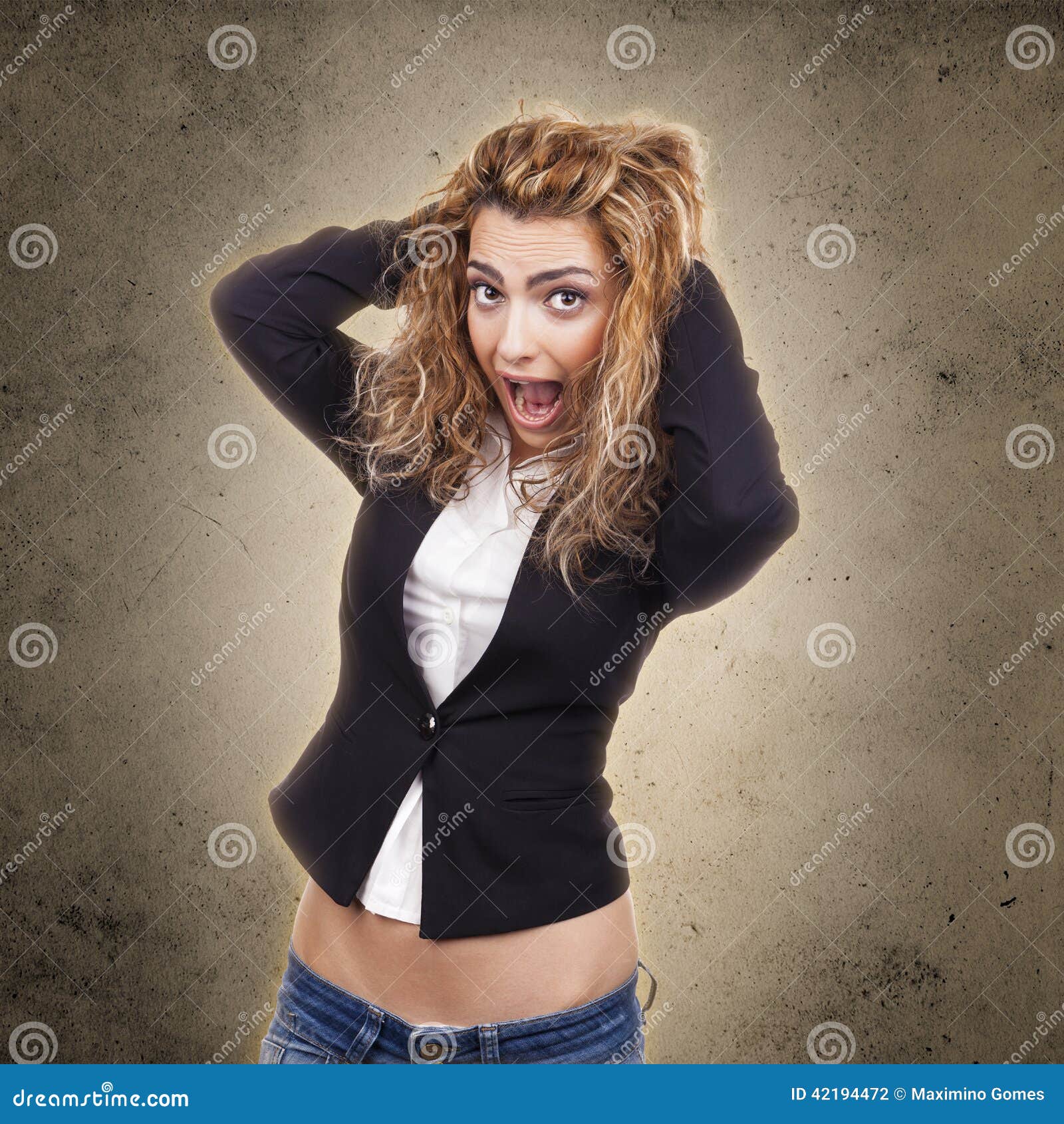 Woman with Active Expressions Stock Photo - Image of active, executive ...