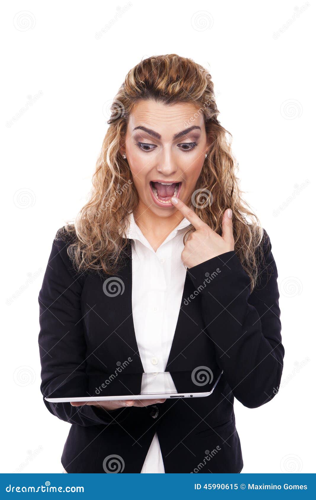 Woman with Active Expressions Stock Image - Image of hand, active: 45990615