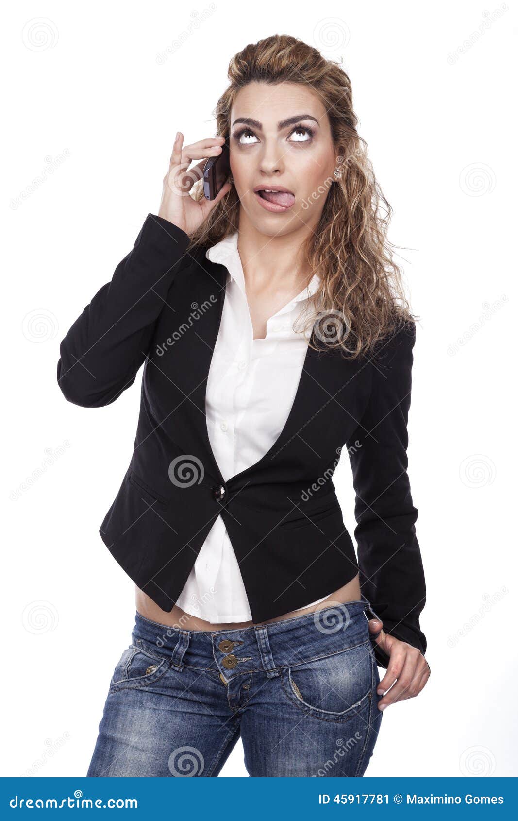Woman with Active Expressions Stock Image - Image of expressive, adult ...