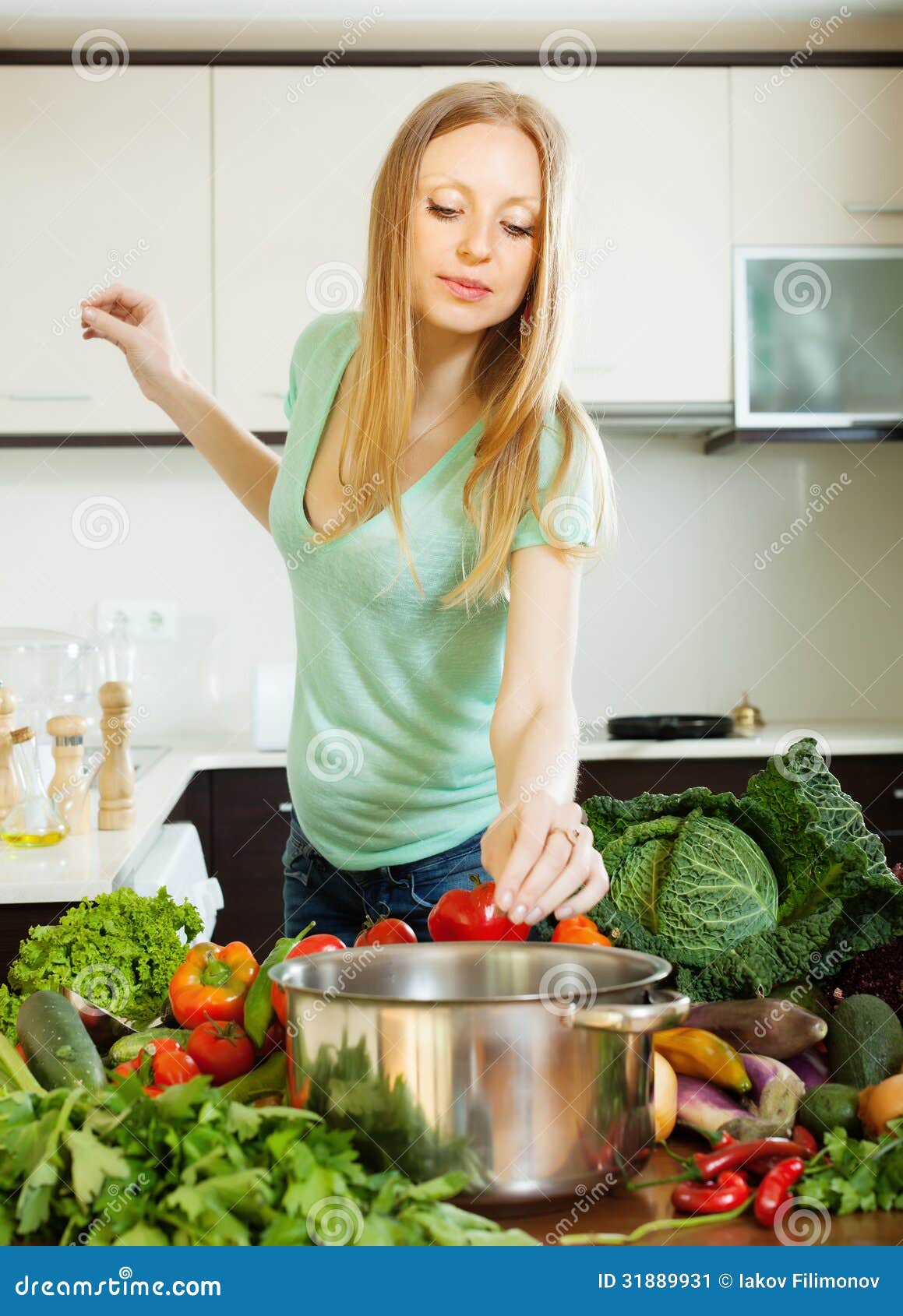 Woman Adding Spice To the Pot Stock Image - Image of home, 2030: 31889931