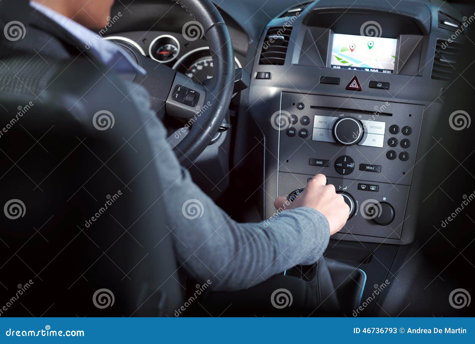 Woman Adjusting a Knob in Her Car Stock Image - Image of adjusting ...