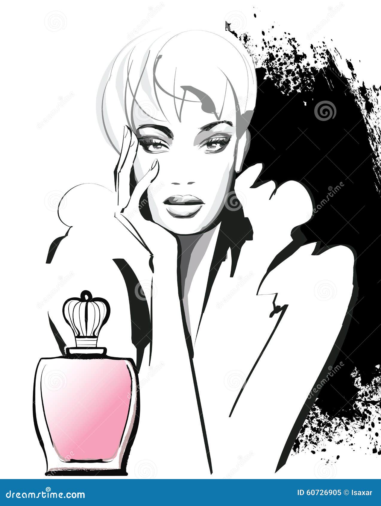 Woman Advertising for a Perfume Stock Vector - Illustration of care ...
