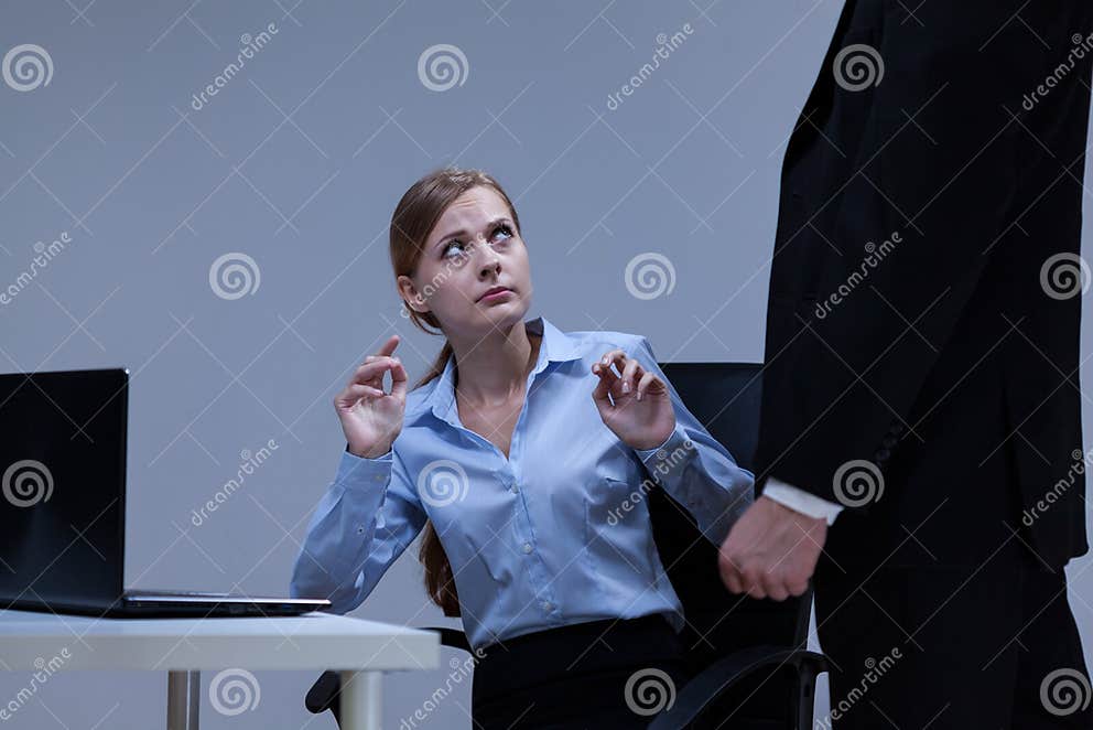 Woman is Afraid of Her Boss Stock Photo - Image of businessman, company ...