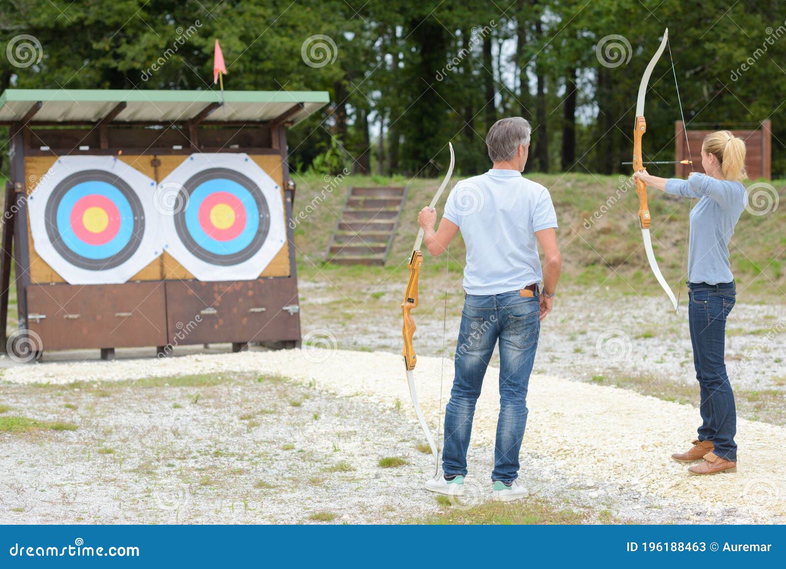 Woman Aiming for Archery Target Stock Image - Image of string ...