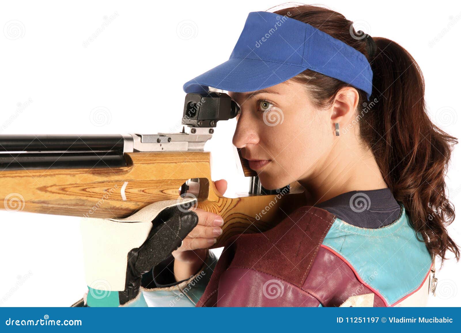 Woman Aiming a Pneumatic Air Rifle Stock Image - Image of game, sports ...