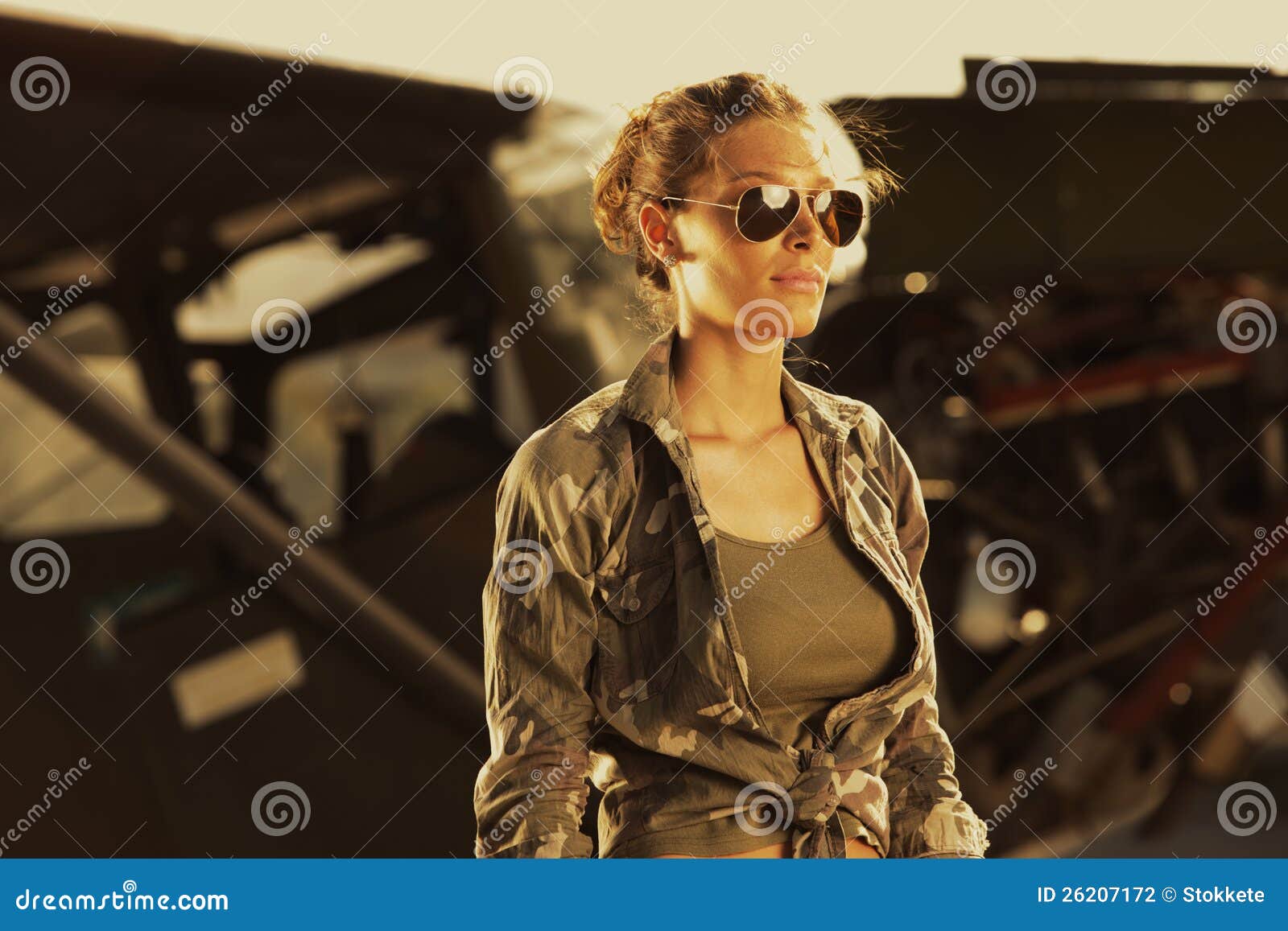 Woman airplane aviator stock photo. Image of aviator - 26207172