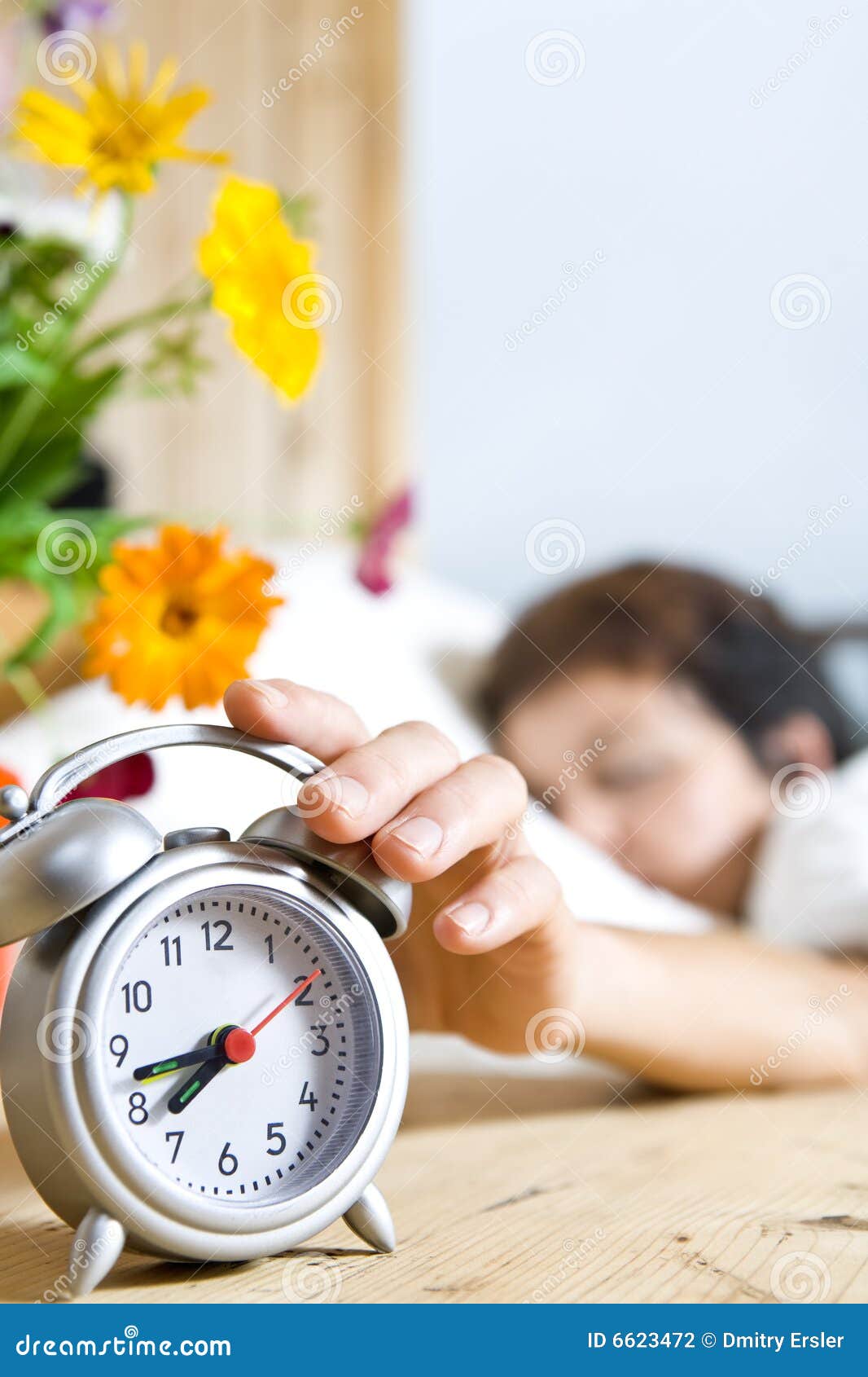 Woman and alarm stock photo. Image of dreams, home, bedroom - 6623472