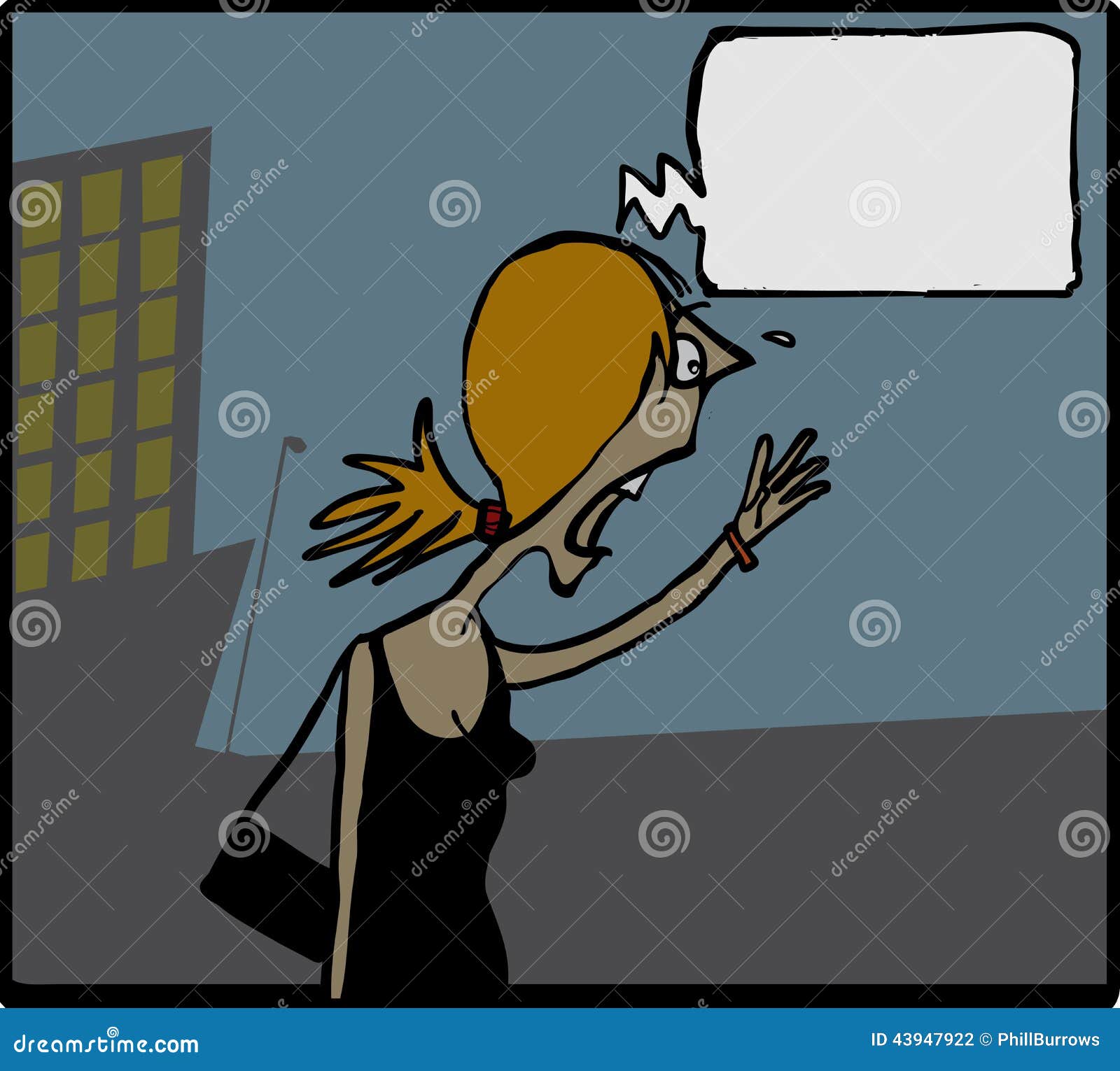 The Alarmed Woman, Face Look Vector Illustration | CartoonDealer.com ...