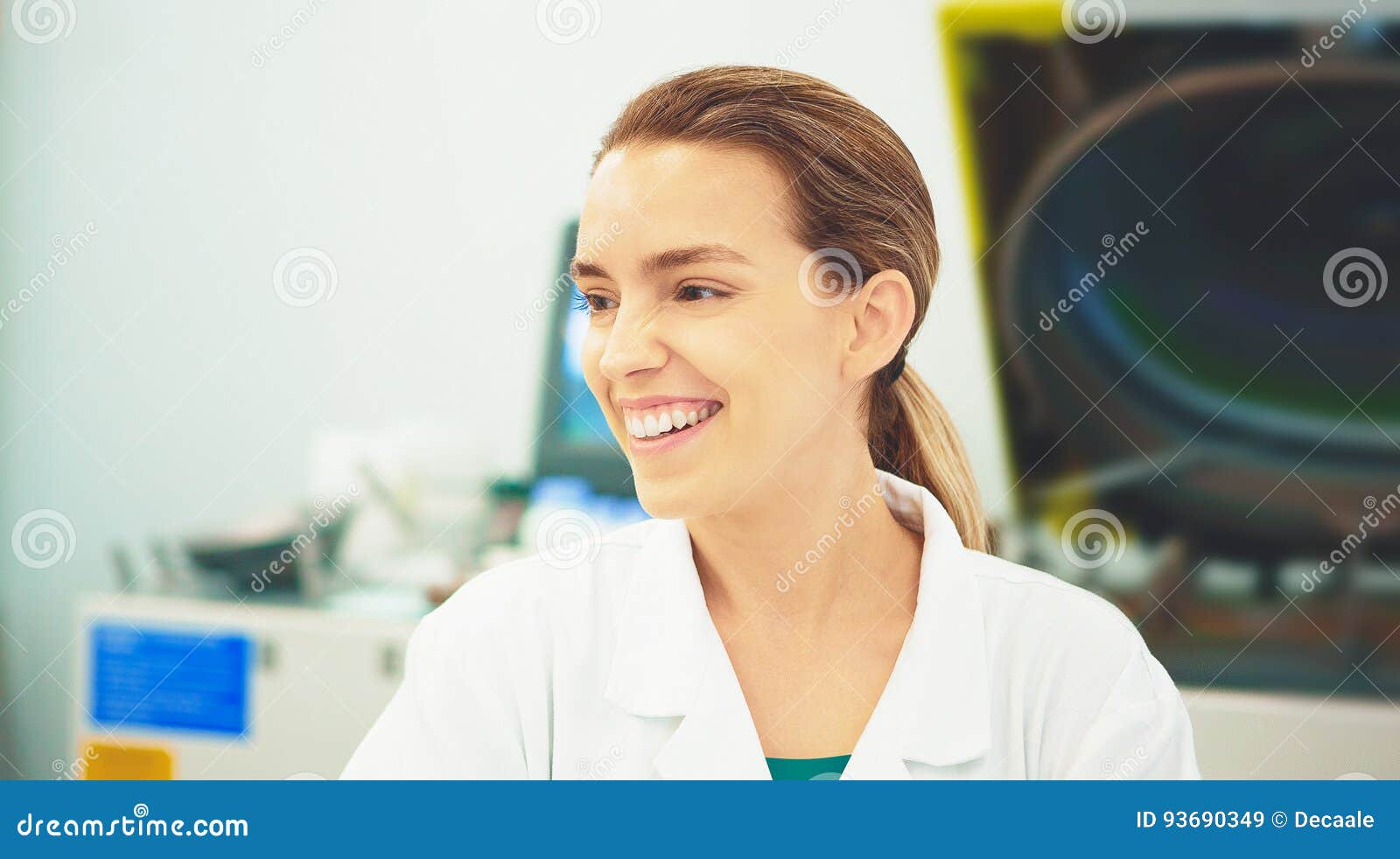 Woman with Alb in Laboratory, Science, Researcher Stock Image - Image ...