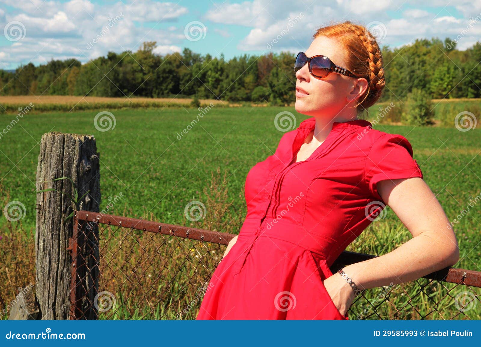 Woman along a fence stock image. Image of gorgeous, person - 29585993