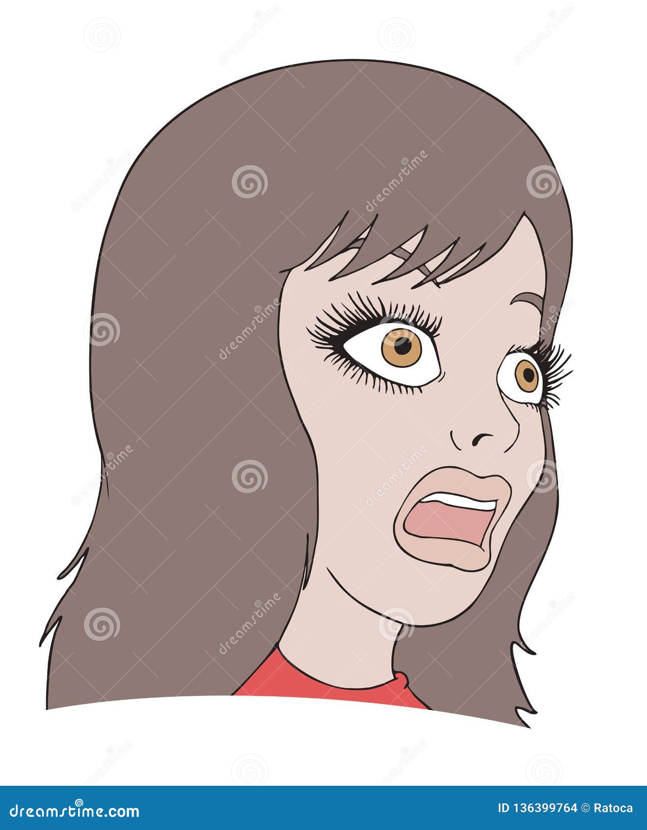 Woman with Amazing Expression Stock Vector - Illustration of beautiful ...