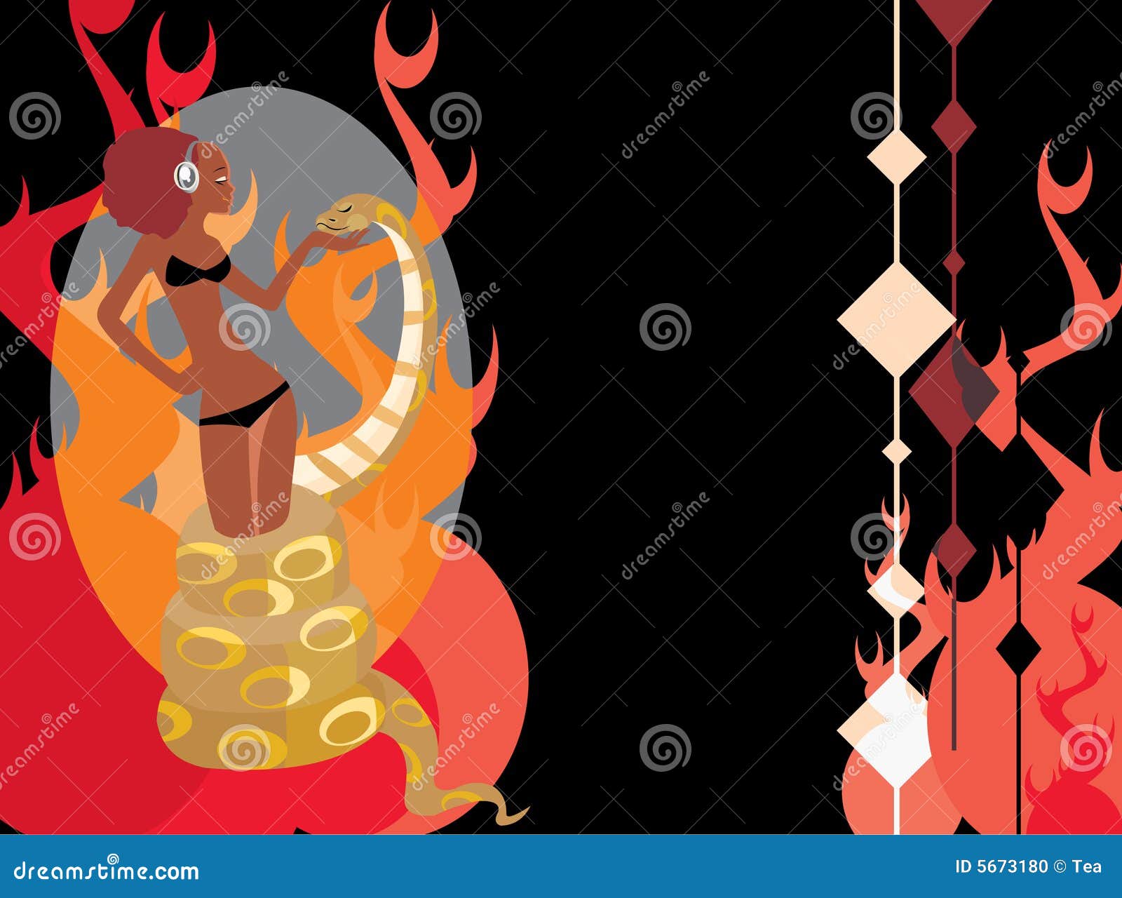 Sunburned Woman Back View Cartoon Character Sun Tanning Danger Concept