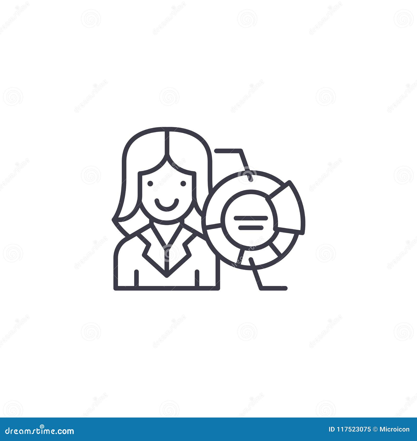 Woman Analyst Linear Icon Concept. Woman Analyst Line Vector Sign ... Woman Analyst Linear Icon Concept. Woman Analyst Line Vector Sign ...