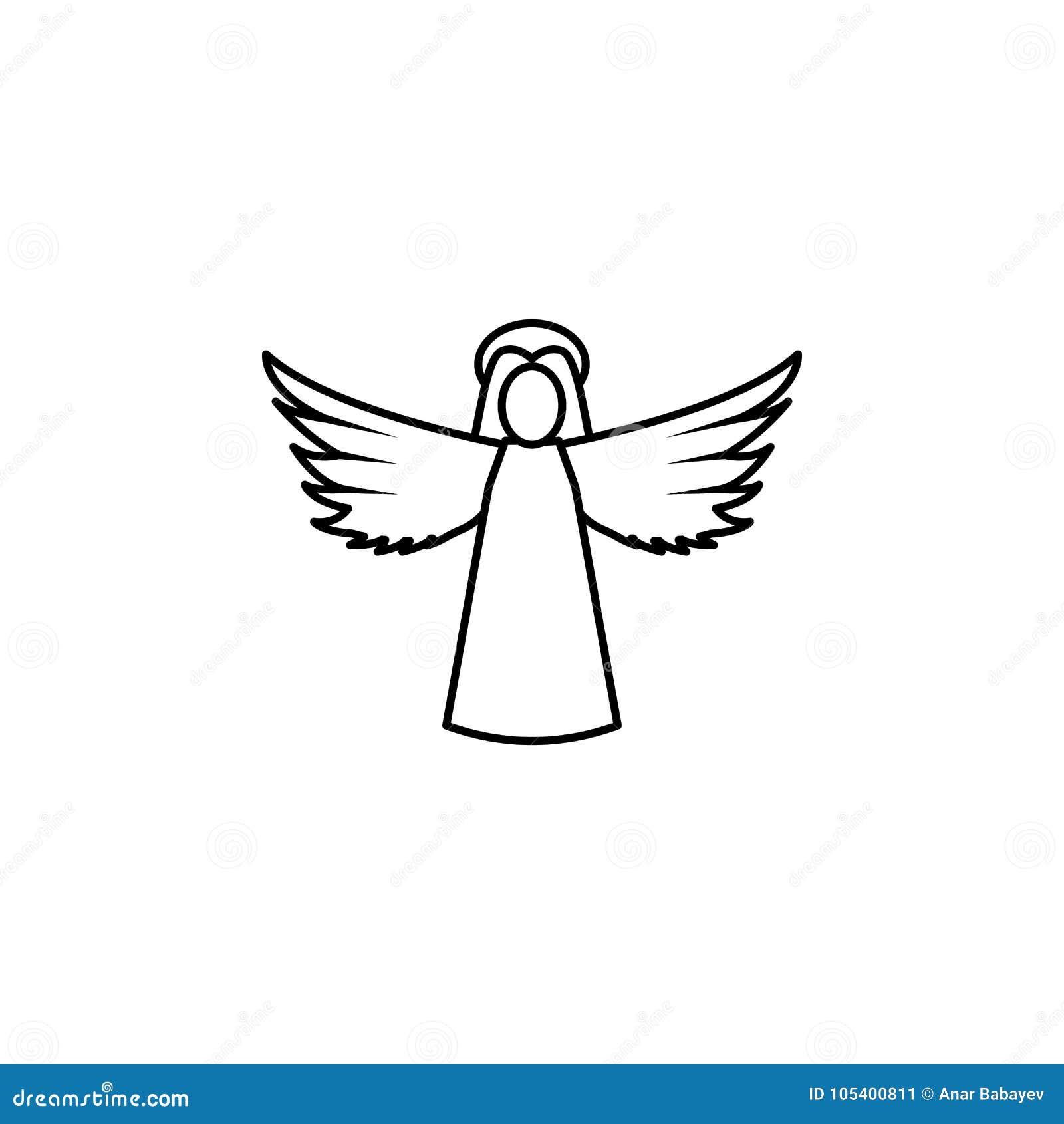 Woman Angel Line Icon stock vector. Illustration of abstract - 105400811