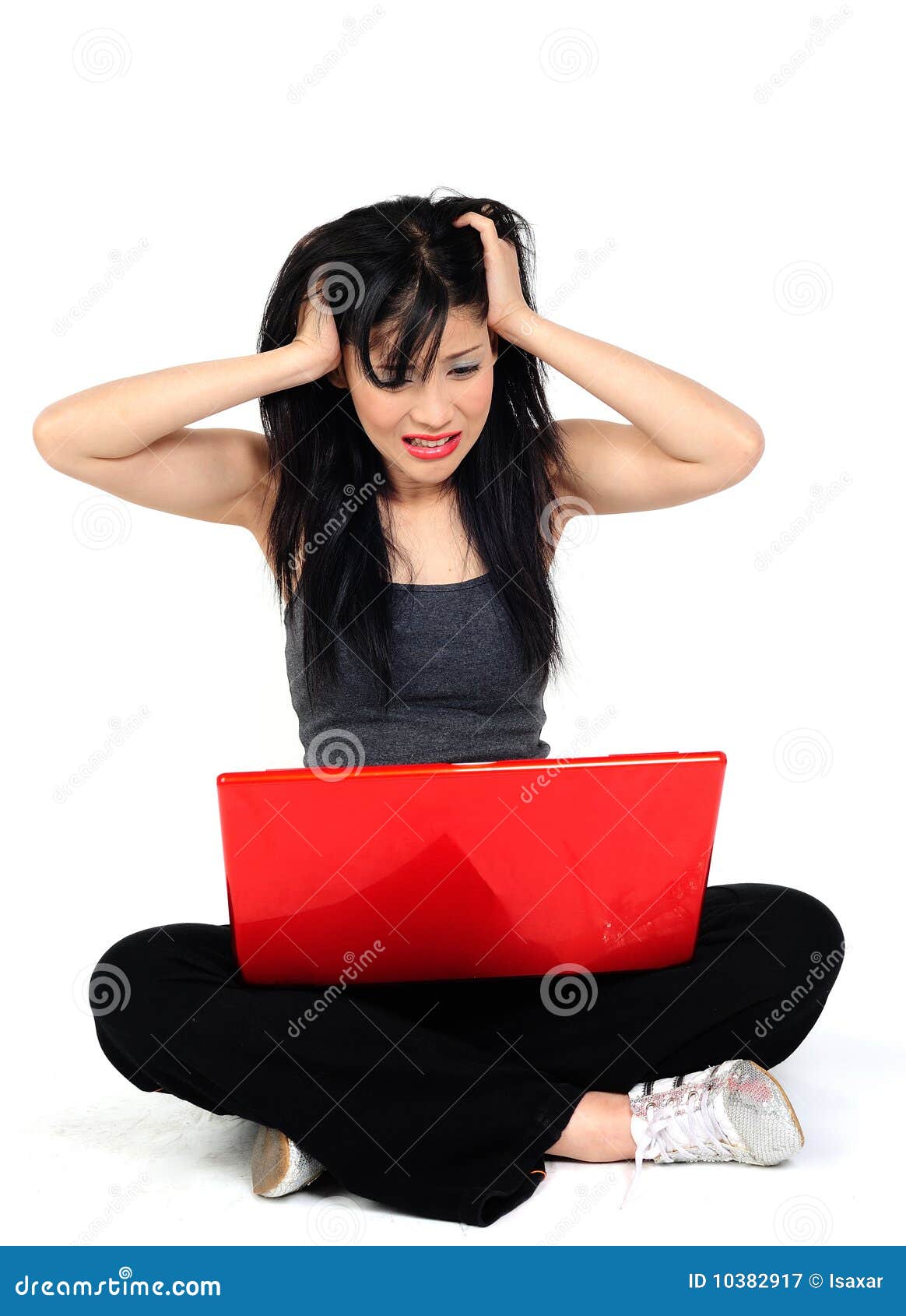 Woman Angry with Her Computer Stock Image - Image of stress ...