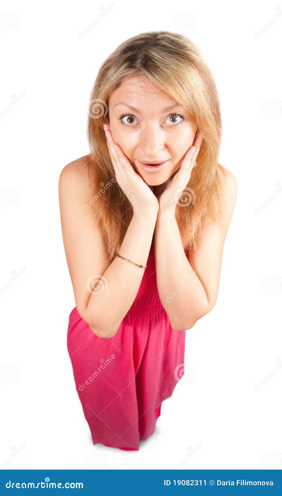 Woman is apparently scared stock image. Image of simple - 19082311
