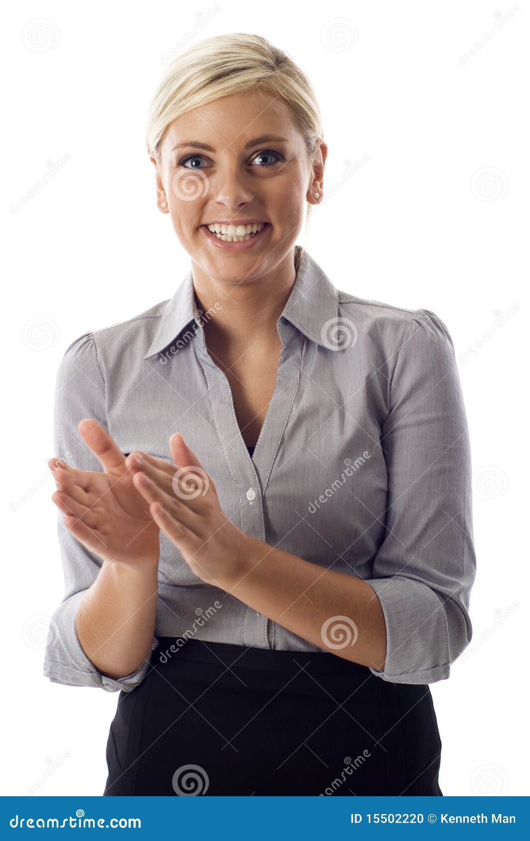 Woman applauding stock photo. Image of executive, people - 15502220