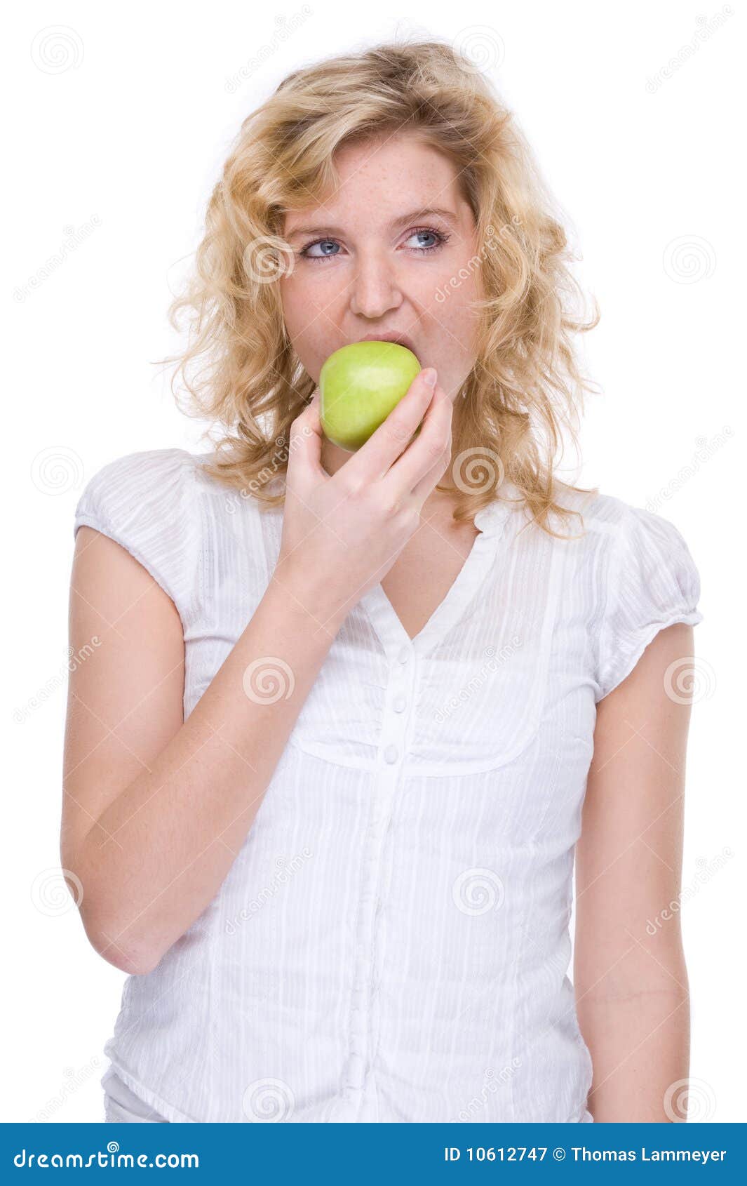 Woman with apple stock image. Image of alone, apple, beautiful - 10612747