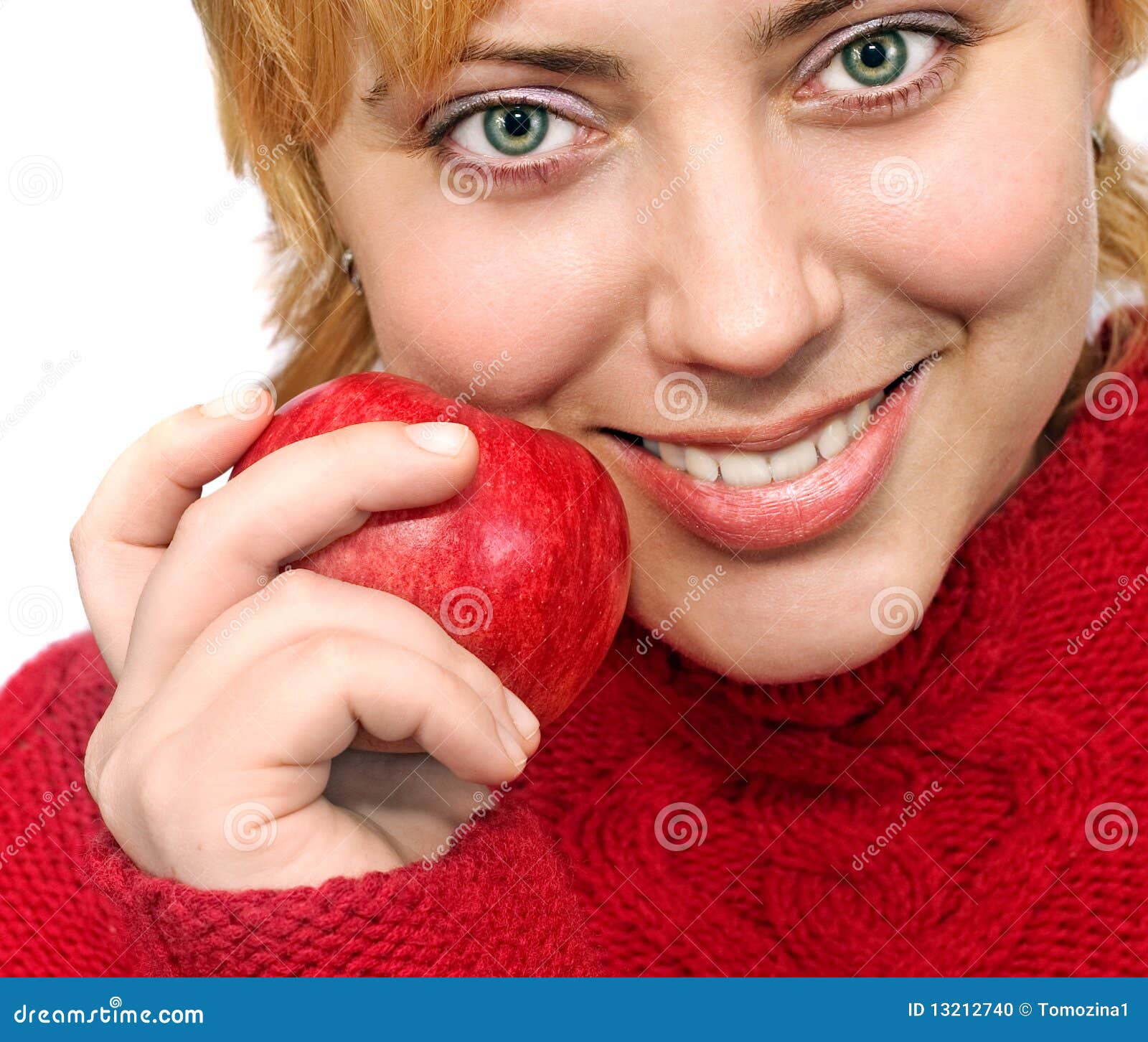 Woman with apple stock photo. Image of healthy, beautiful - 13212740
