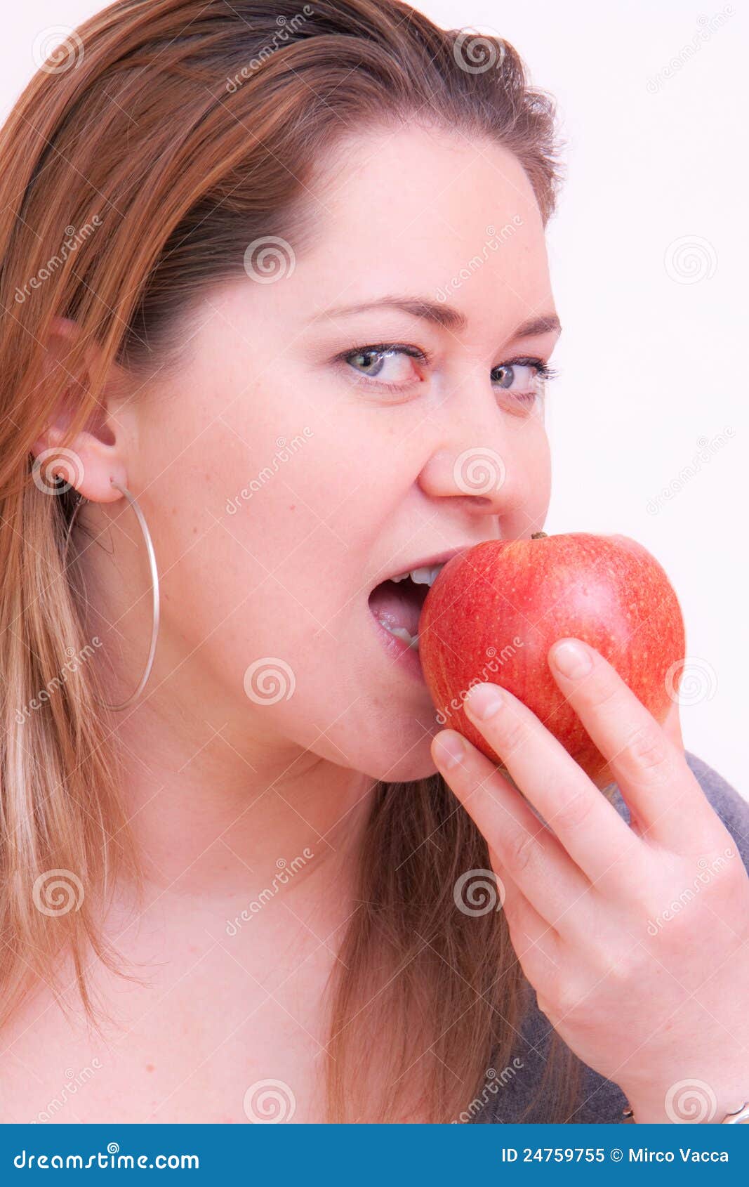 Woman with apple stock image. Image of female, beautiful - 24759755