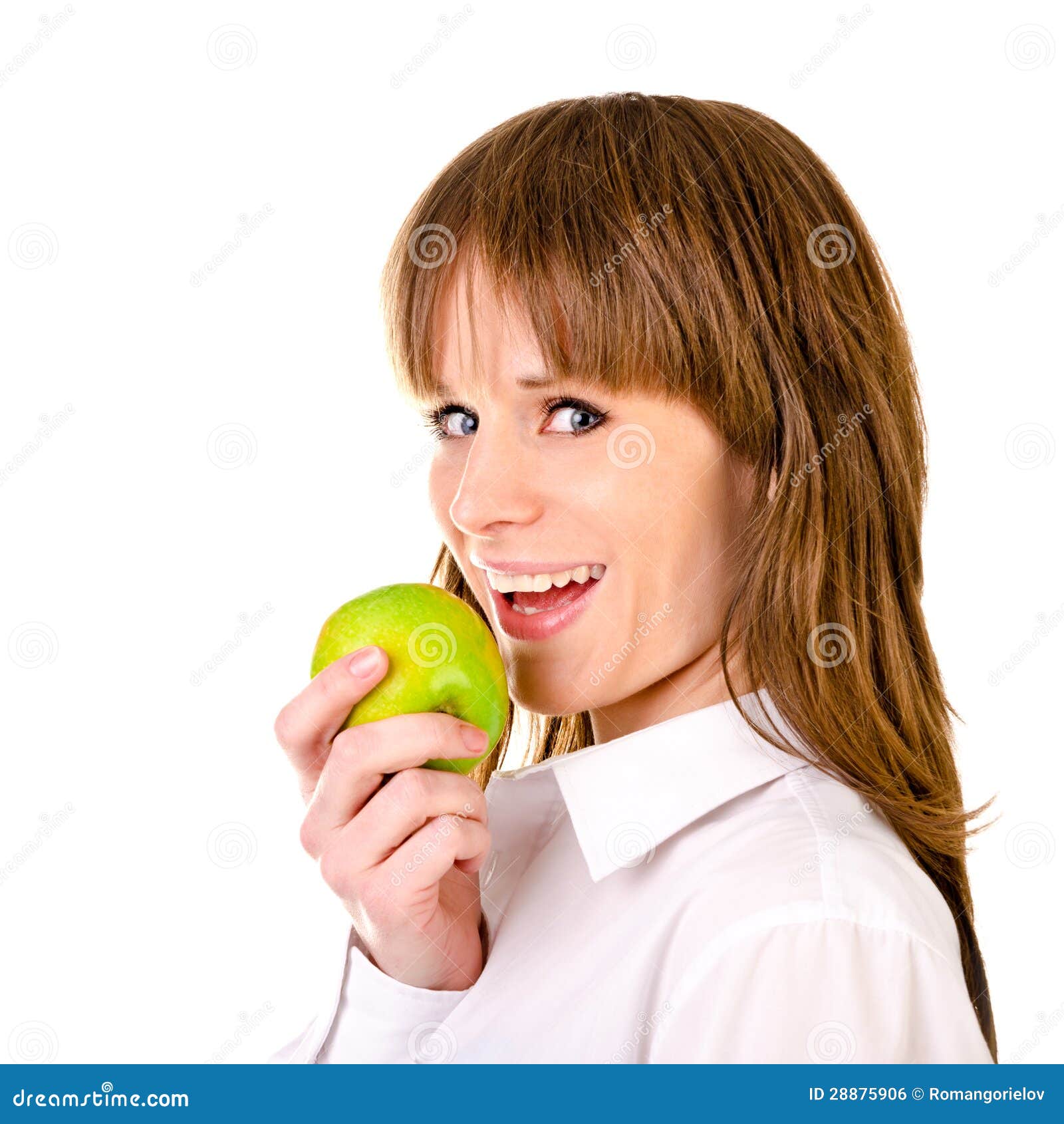 Woman with apple stock photo. Image of food, human, lifestyle - 28875906
