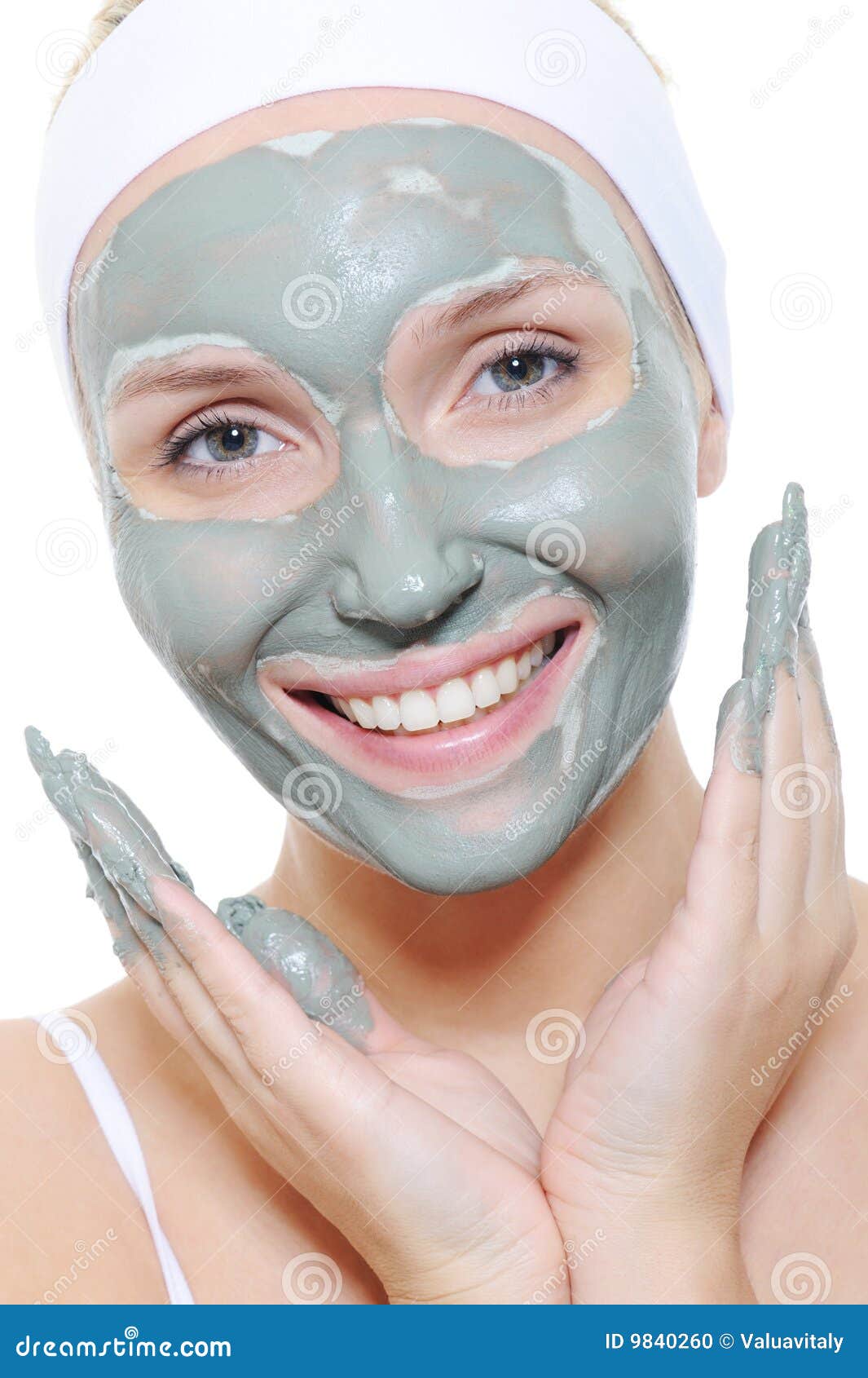 Woman Applying the Cosmetic Mask Stock Photo - Image of beautiful ...