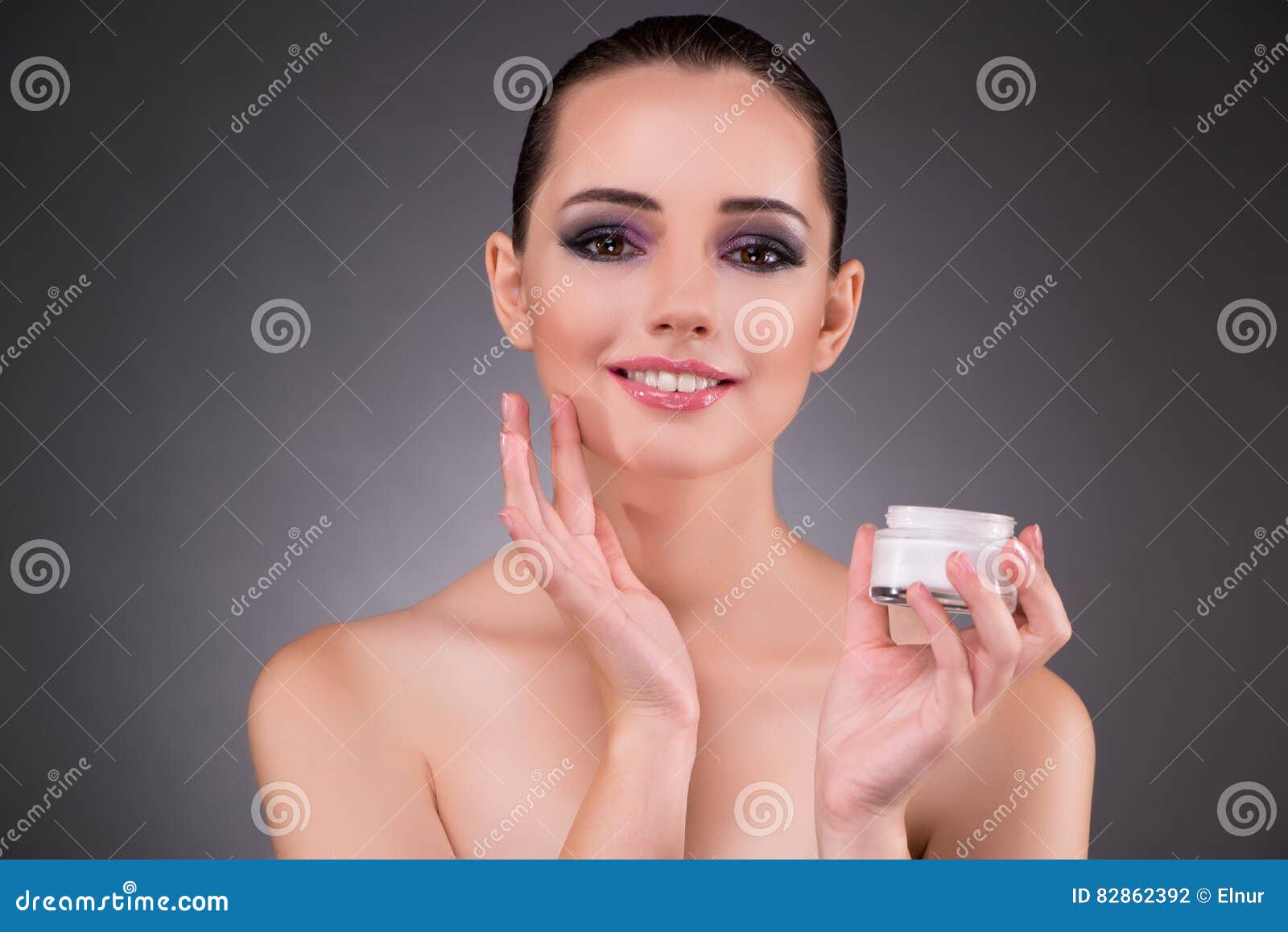 The Woman Applying Cream in Beauty Concept Stock Photo - Image of clean ...