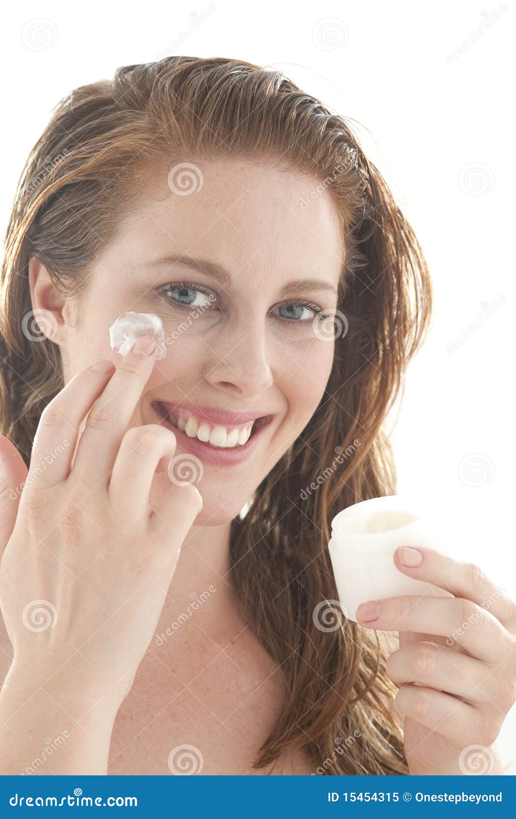 Woman Applying Cream on Face Stock Image - Image of adult, applying ...