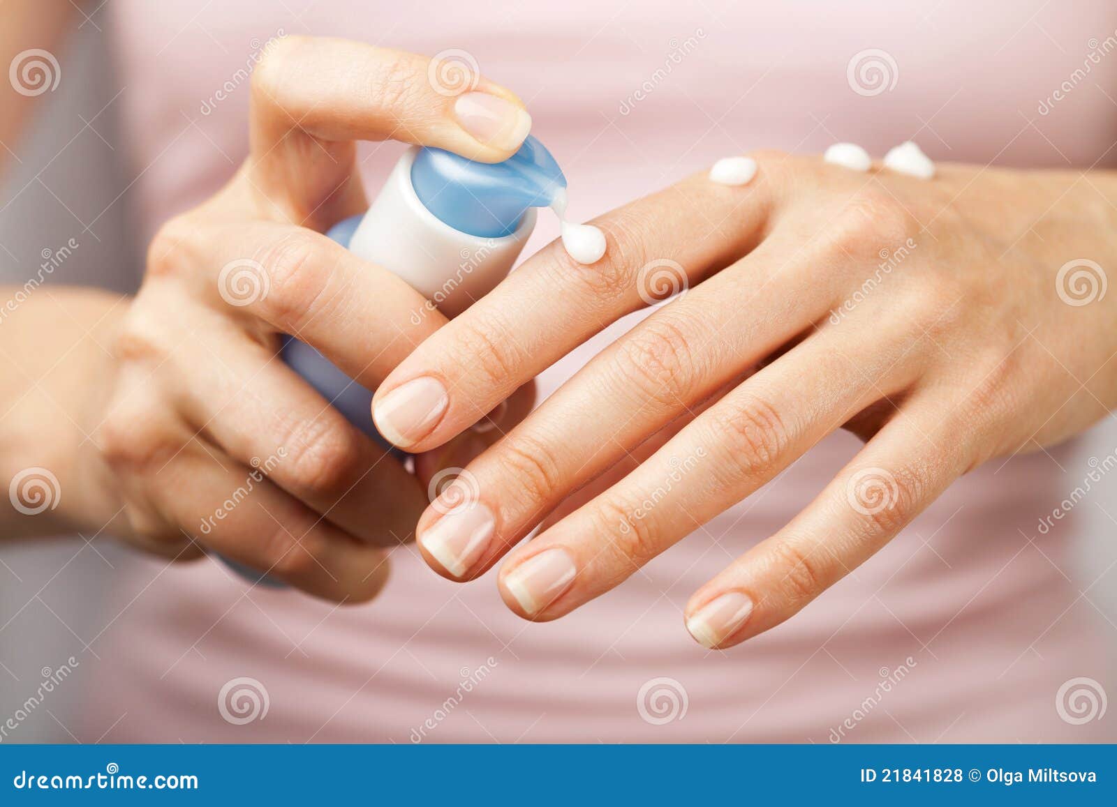 Woman Applying Cream on Hands Stock Photo - Image of moisturizer ...