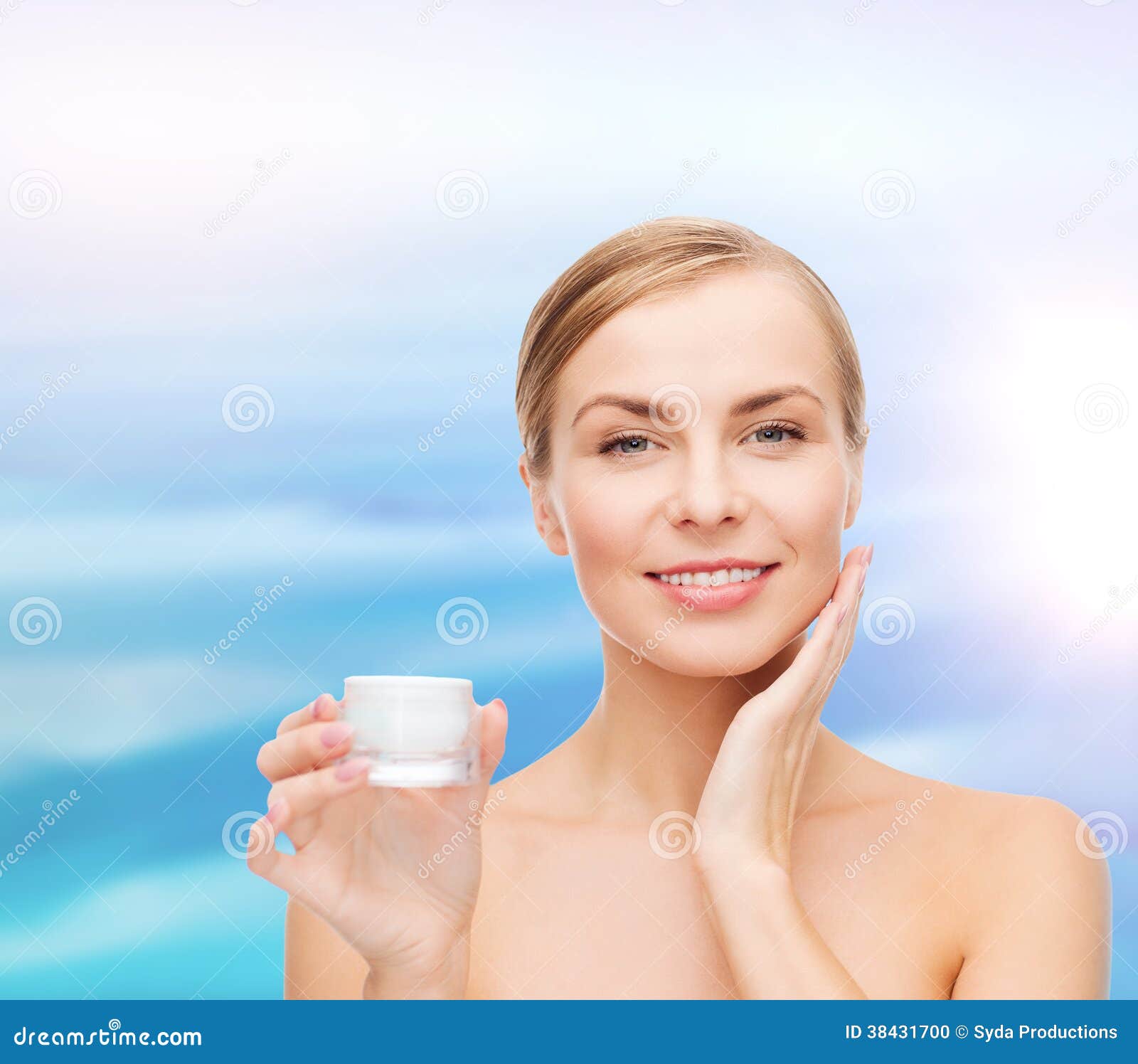 Woman Applying Cream on Her Skin Stock Photo - Image of bodycare ...