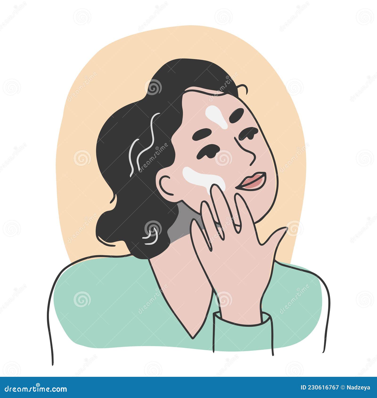 Woman Applying Cream To Her Face Stock Vector Illustration Of Hygiene