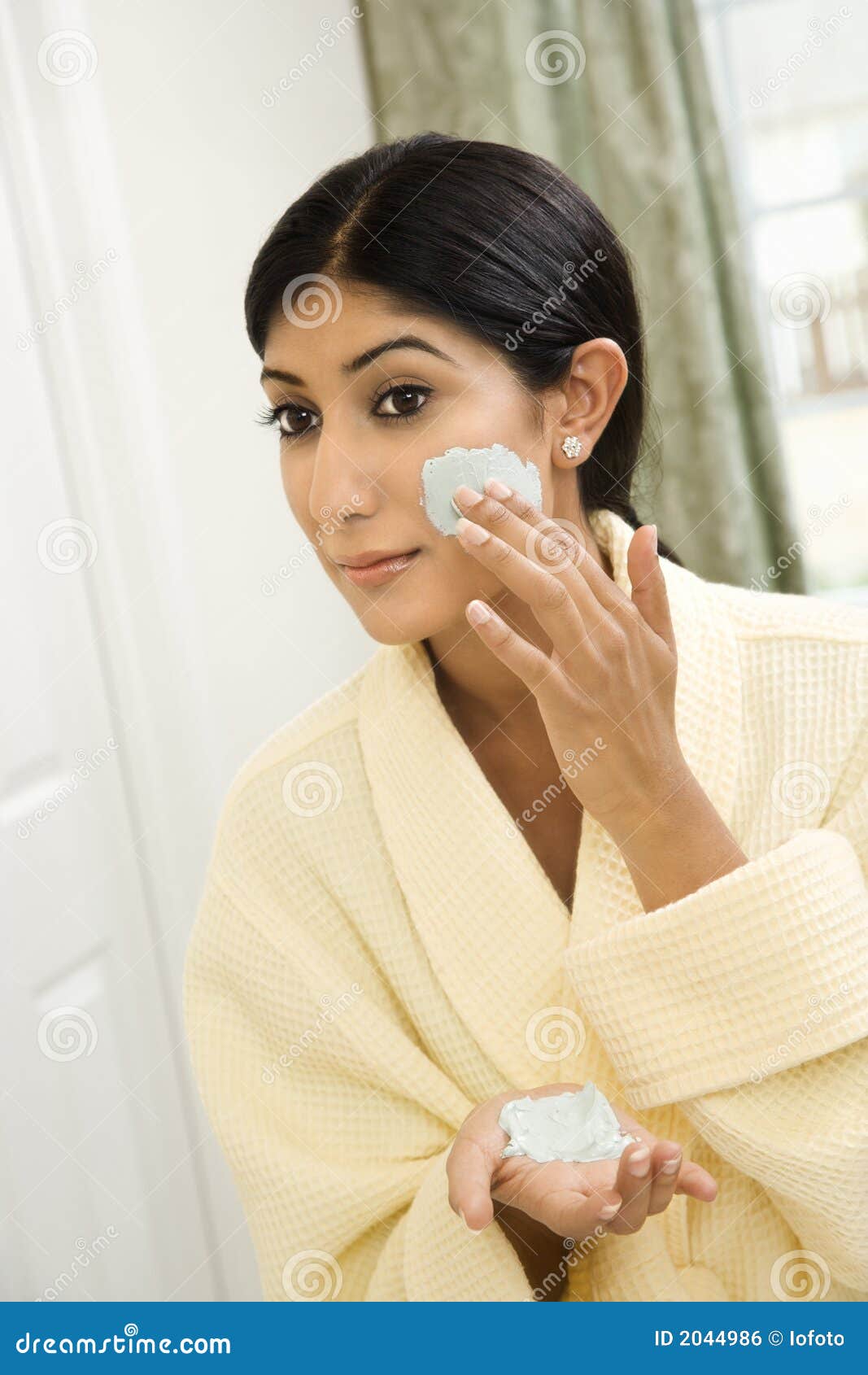 Woman Applying Facial Scrub. Stock Photo - Image of asian, photograph ...