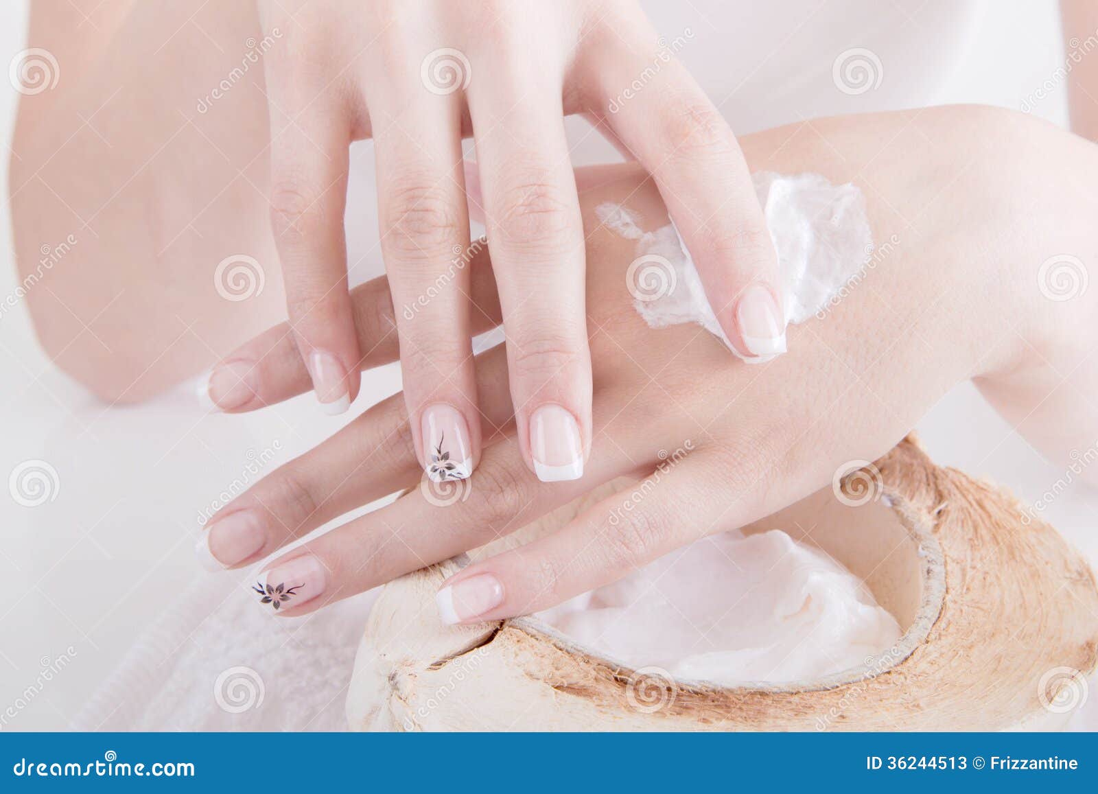 Woman Applying Hand Lotion in the Spa Stock Image - Image of manicure ...