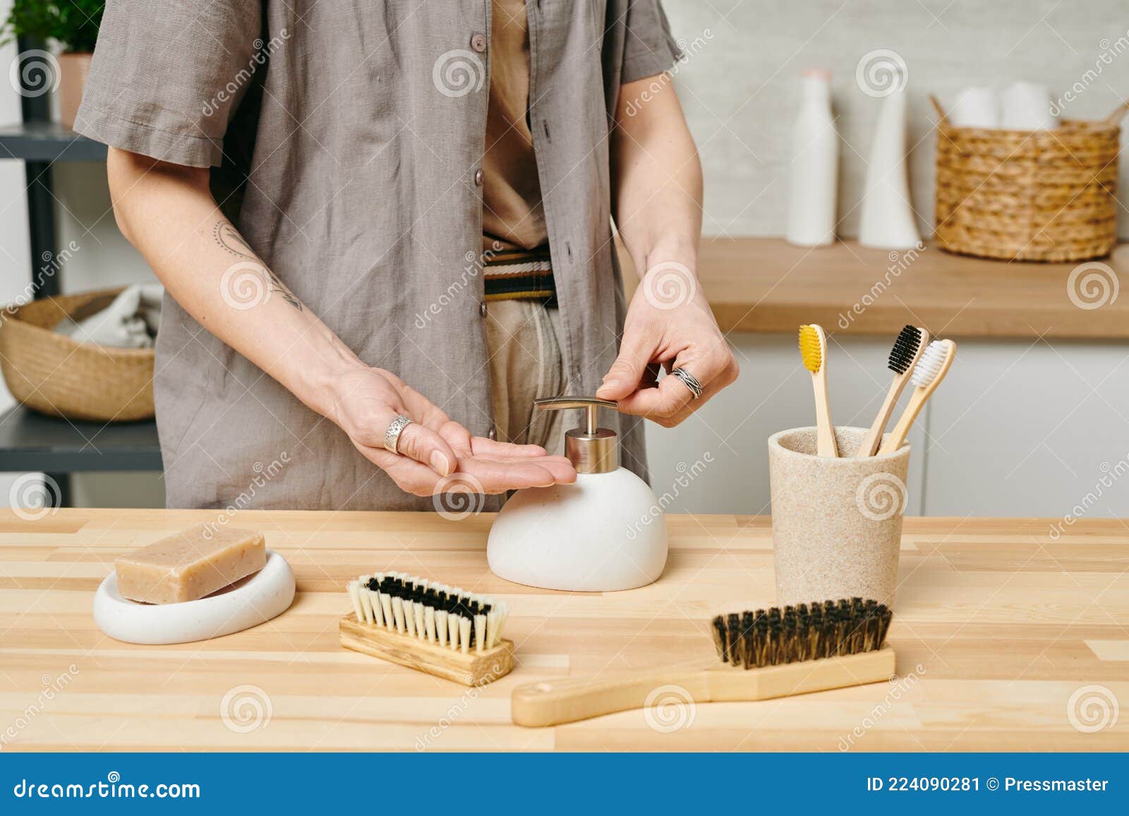Woman Applying Liquid Soap on Hands Stock Image - Image of bodycare ...