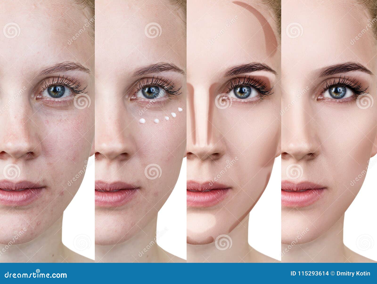 Woman Applying Makeup by Steps. Stock Photo - Image of female, beauty ...