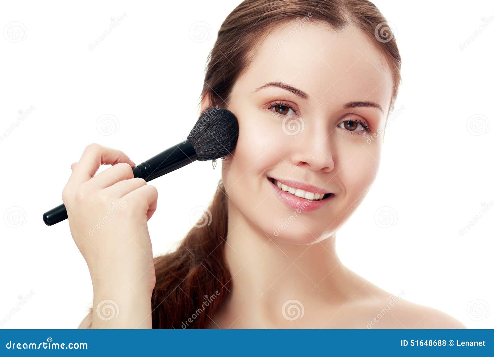 Woman applying makeup stock photo. Image of posing, studio - 51648688