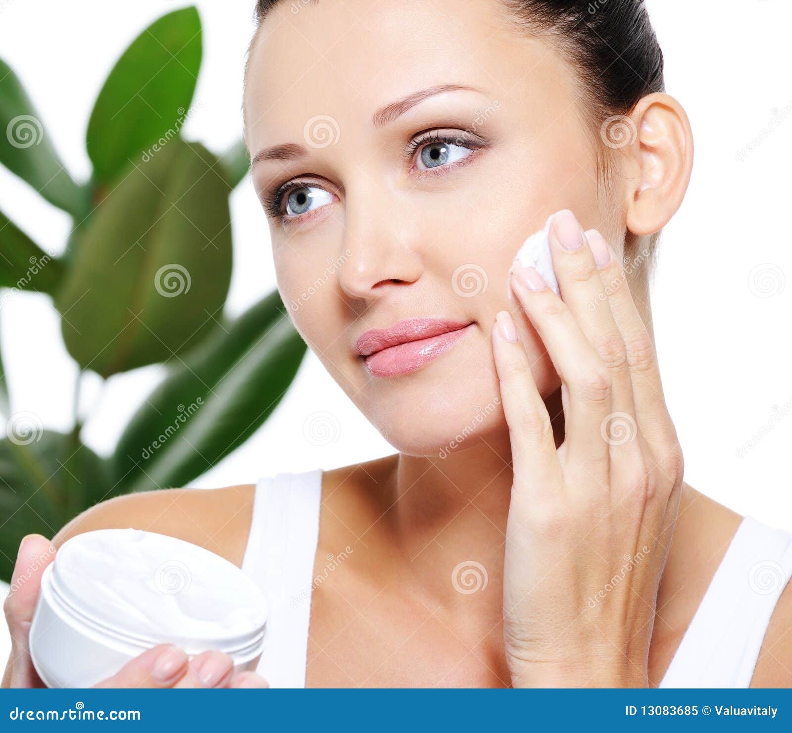 Woman Applying Moisturizer Cream Stock Image - Image of female, fresh ...