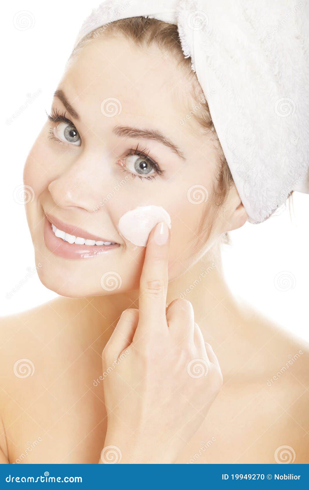 Woman Applying Moisturizer Cream Stock Photo - Image of lady, glamour ...